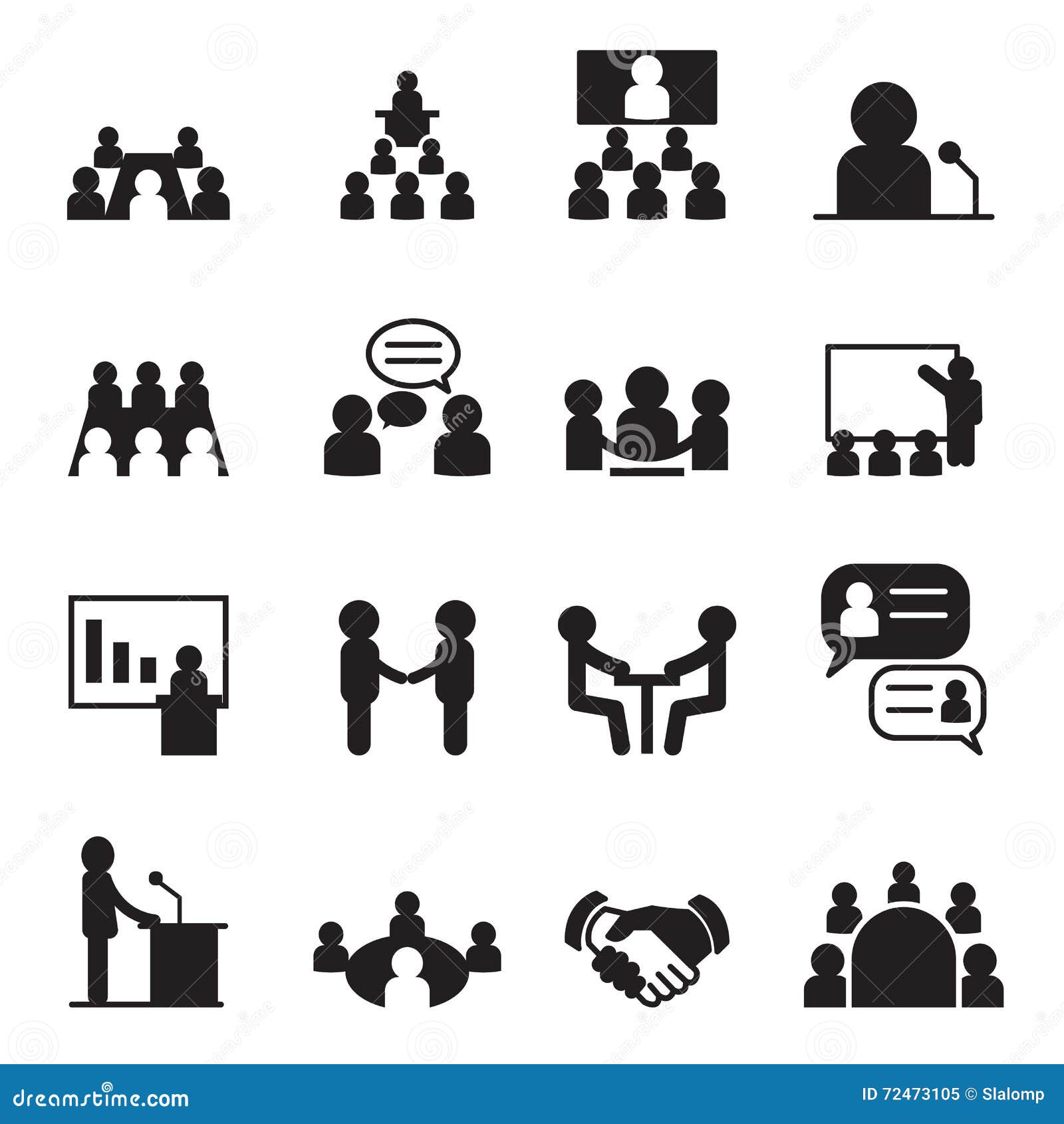 Conference icon set stock vector. Illustration of sign - 72473105