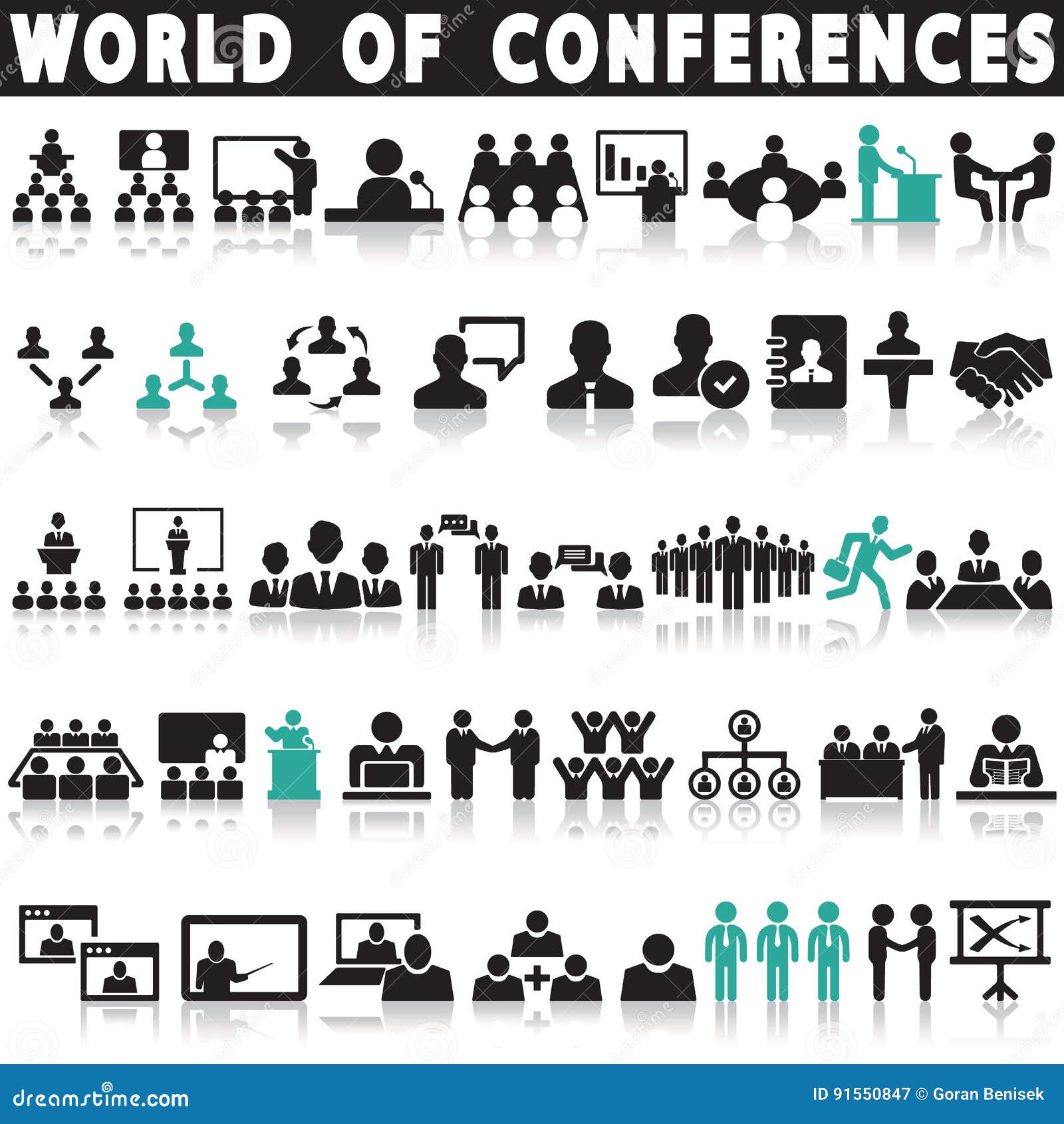 Conference Icon Vector. Presentation Illustration Symbol. Meeting Sign ...