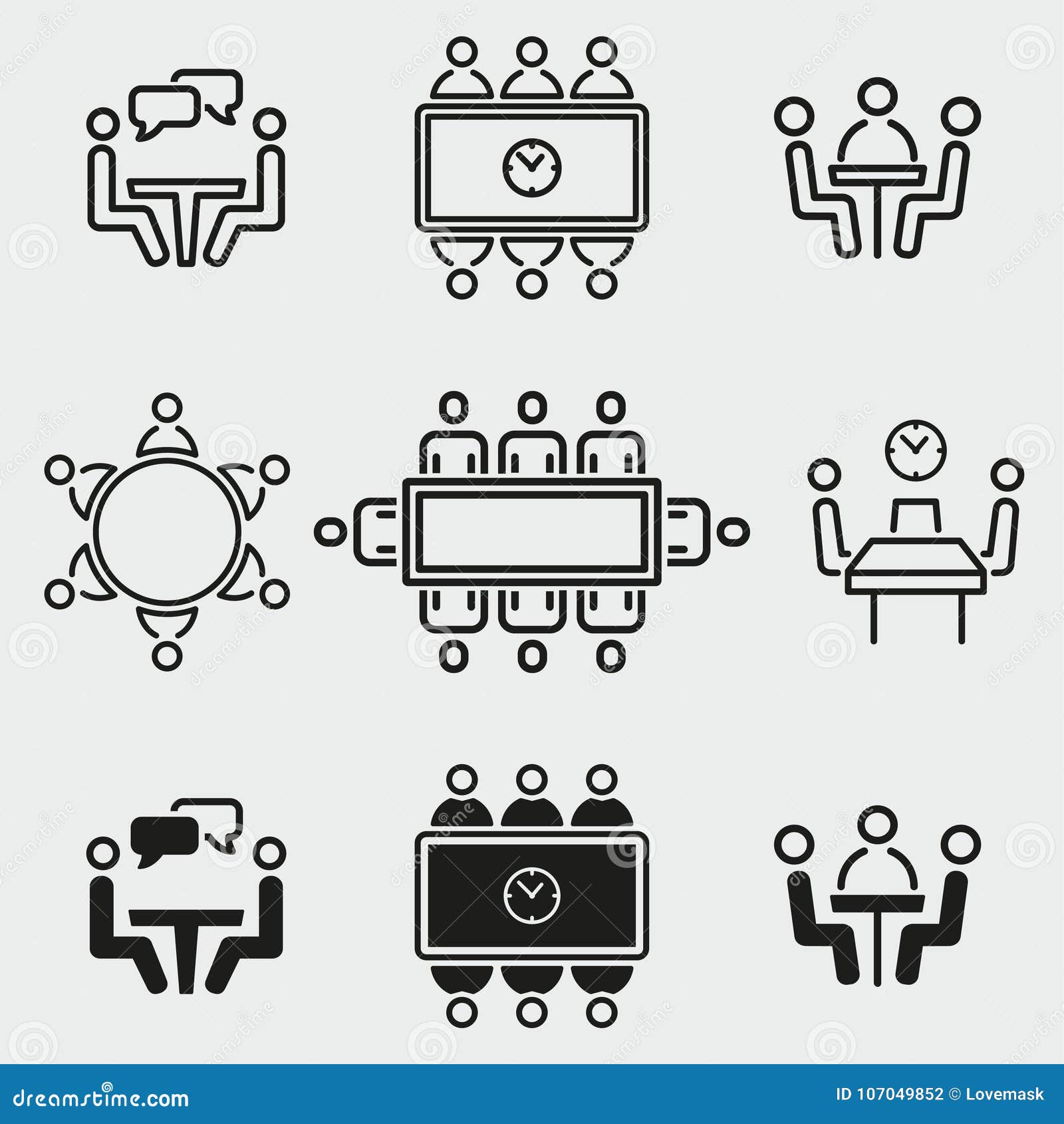 Conference icons set. stock vector. Illustration of event - 107049852