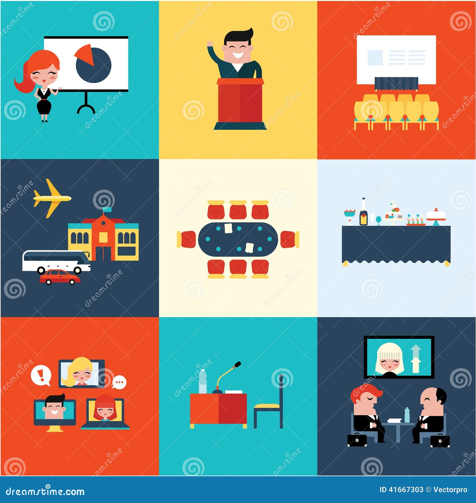 Conference icons stock vector. Illustration of champagne - 41667303