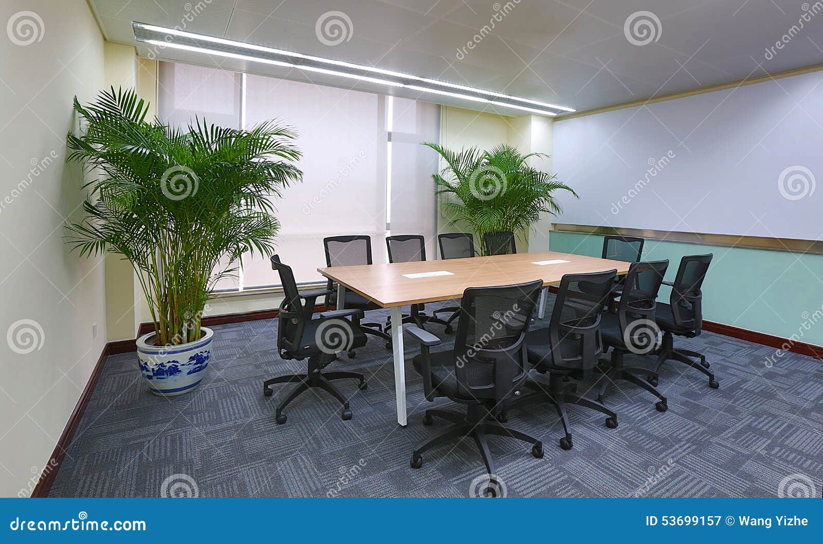 Conference meeting room stock image. Image of desks, showing - 53699157