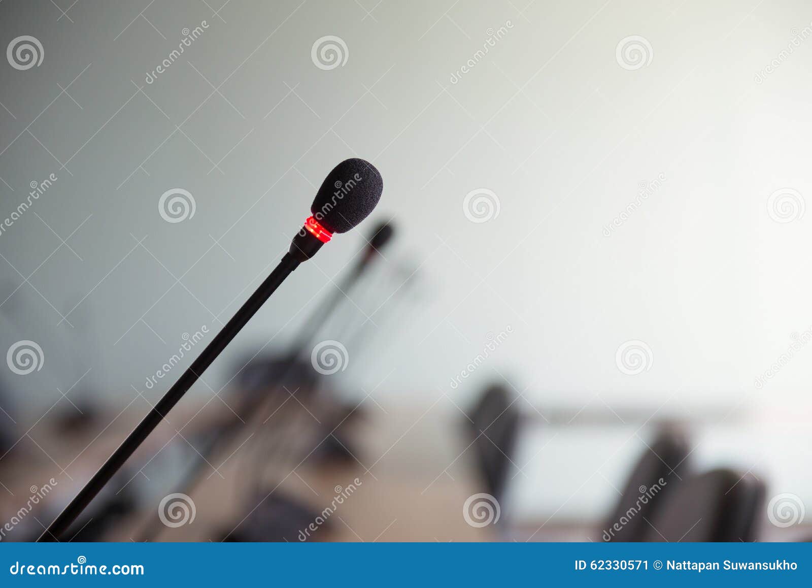 Conference Microphone in the Meeting Room Stock Image - Image of public ...