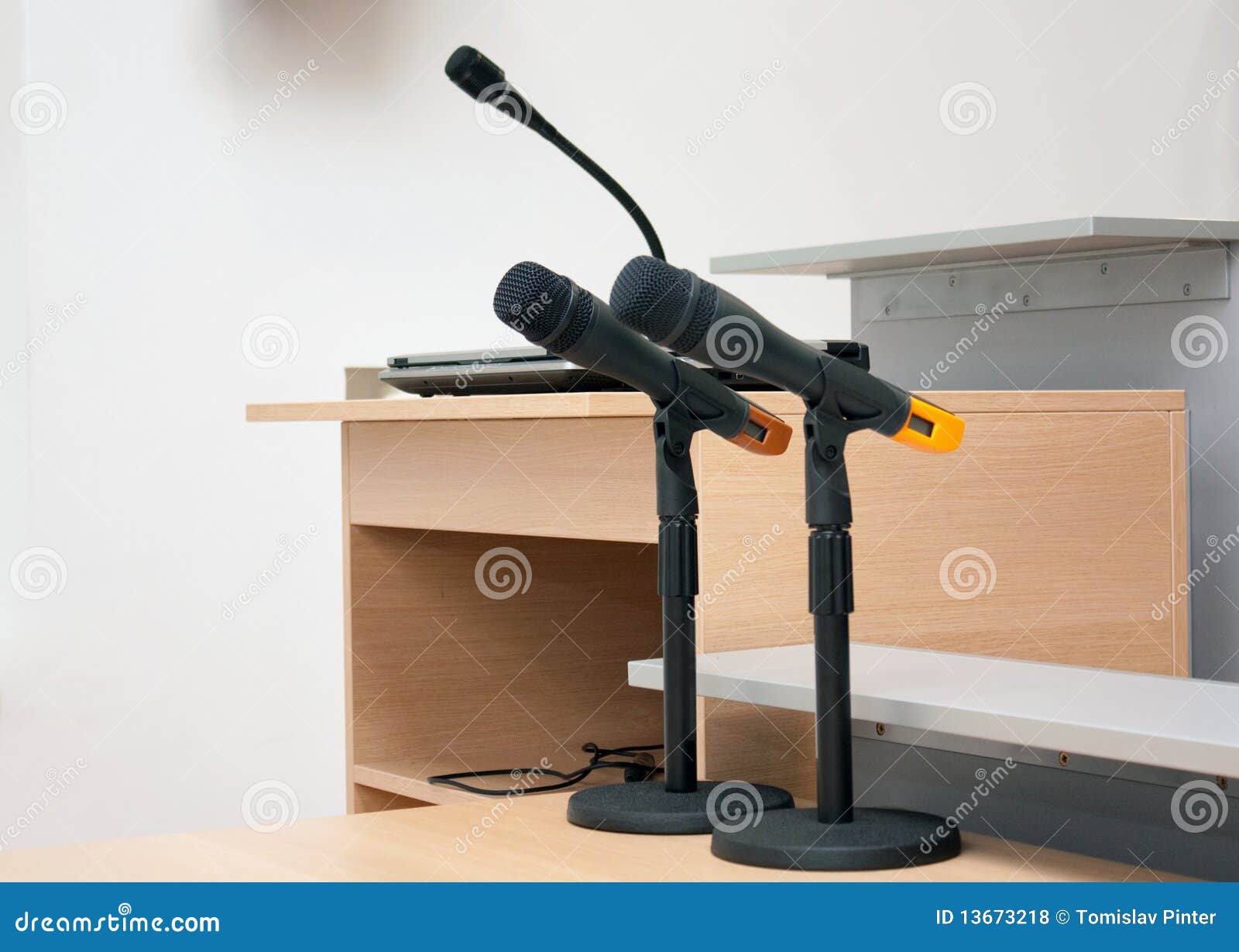 Conference microphones II stock photo. Image of press - 13673218
