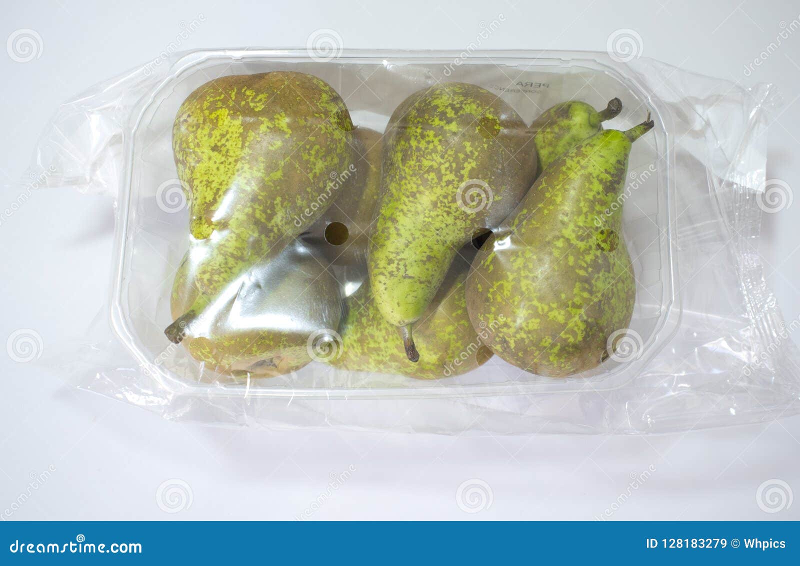 Conference Pears on Their Plastic Package Stock Image - Image of ...