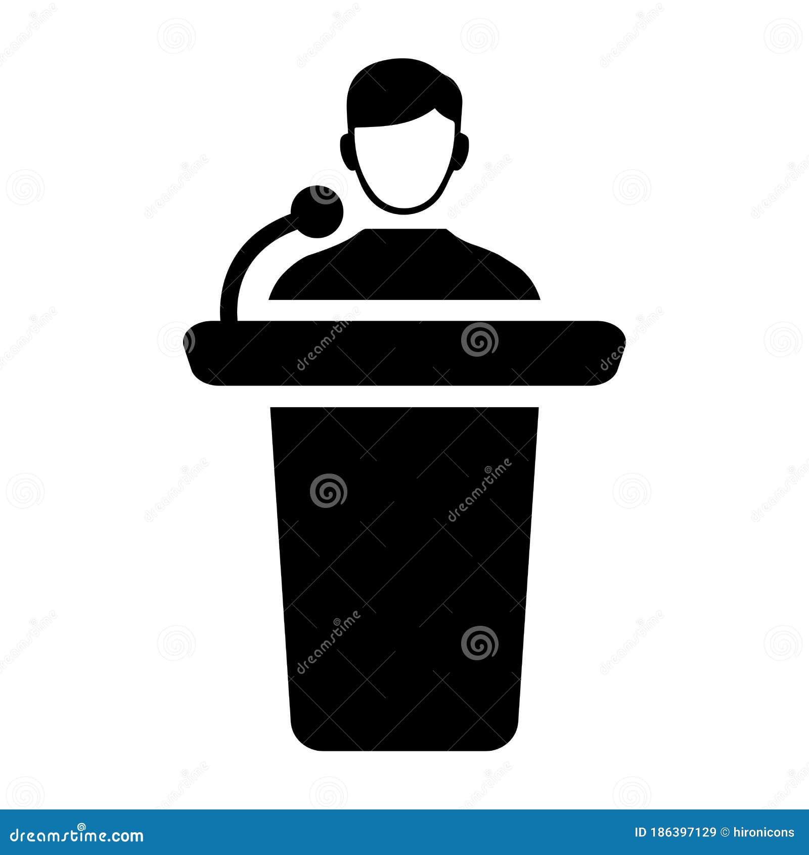 Conference Presentation Black Icon, Presenter, Speaker Stock Vector ...