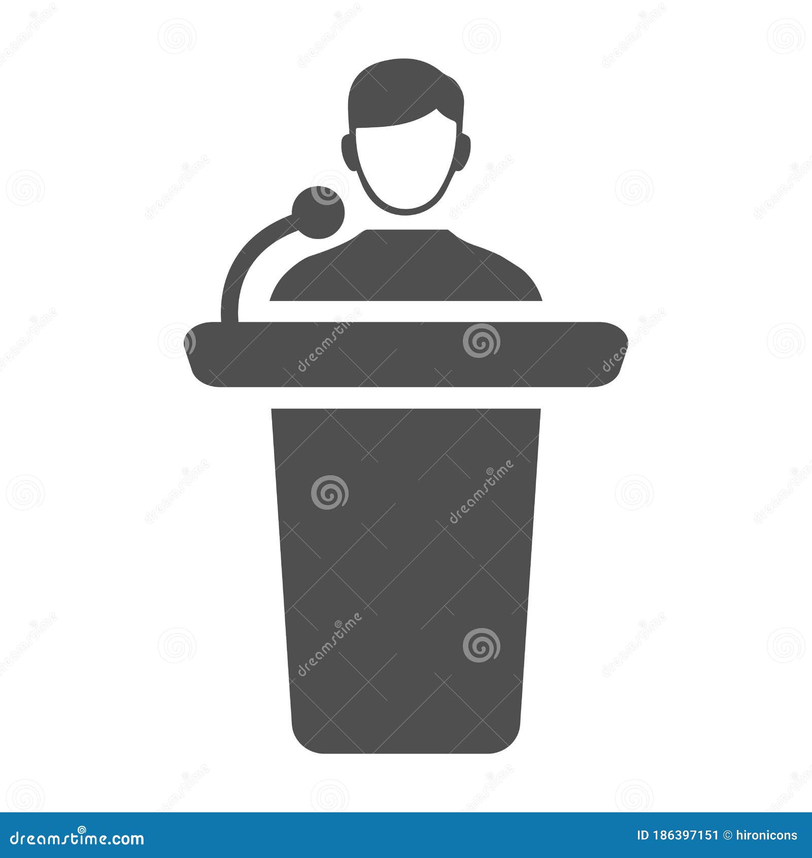 Conference Presentation Gray Icon, Presenter, Speaker Stock Vector ...