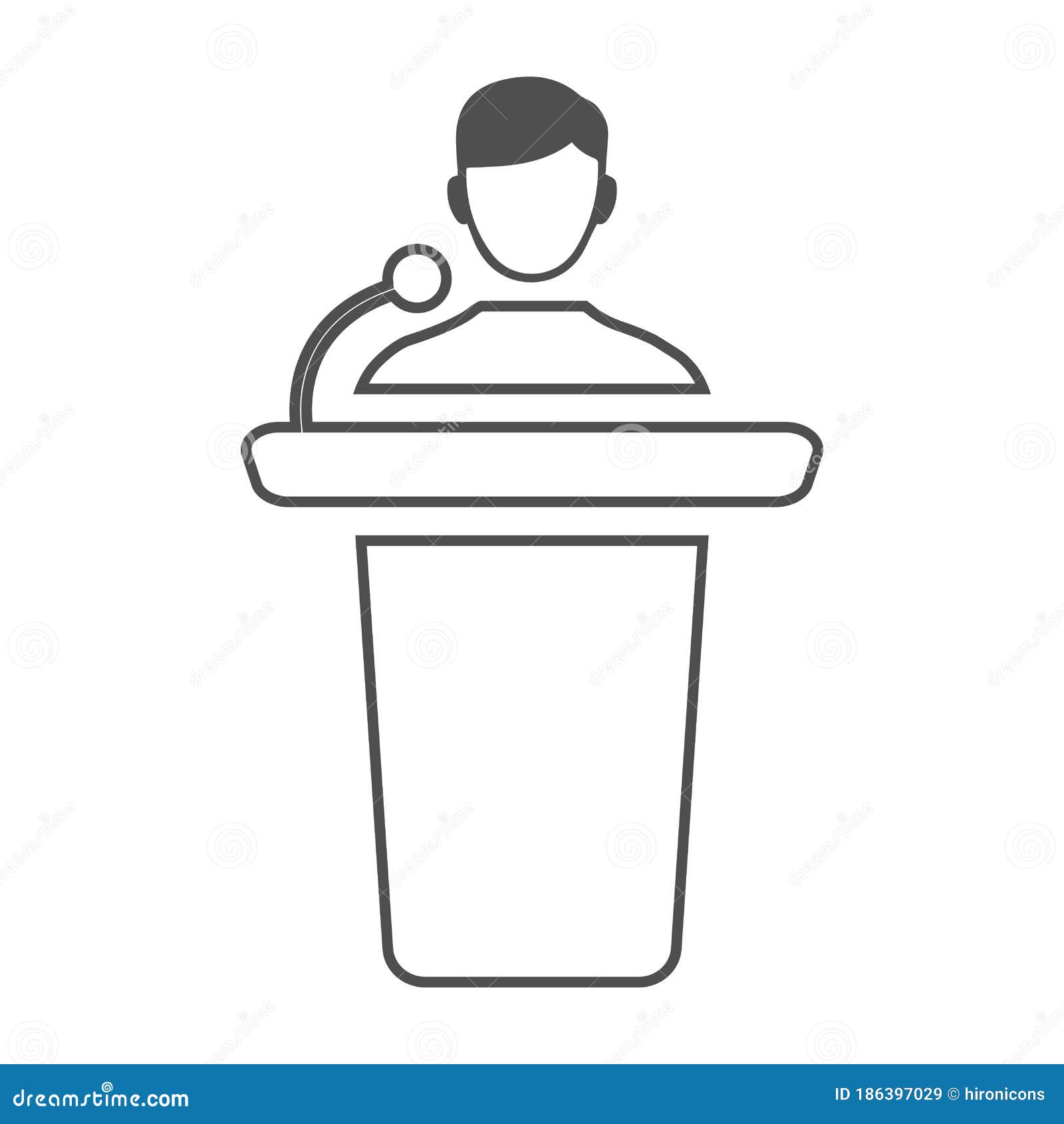 Conference Presentation Line Icon, Presenter Outline Vector, Speaker ...