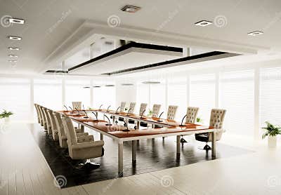 Conference room 3d render stock illustration. Illustration of ...