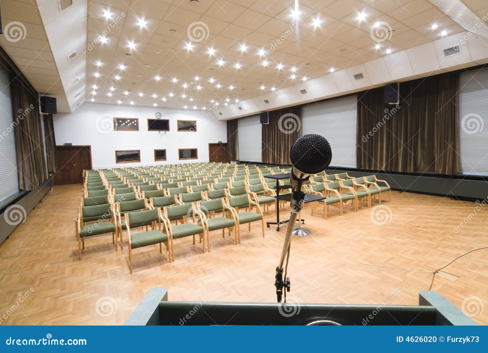 Conference room stock photo. Image of school, hall, perspective - 4626020