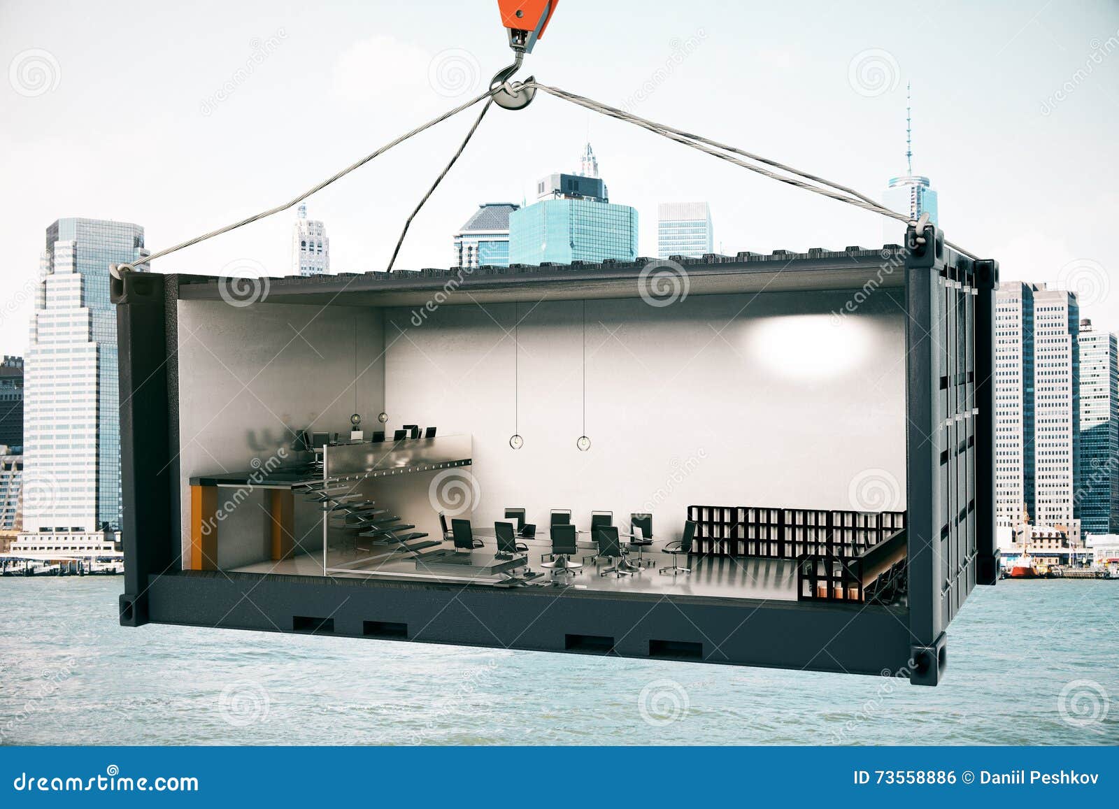 Conference room in cargo stock illustration. Illustration of freight ...