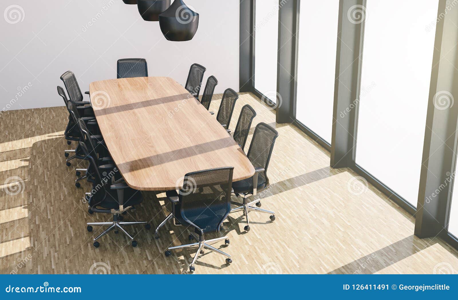 Conference room desk stock illustration. Illustration of workplace ...