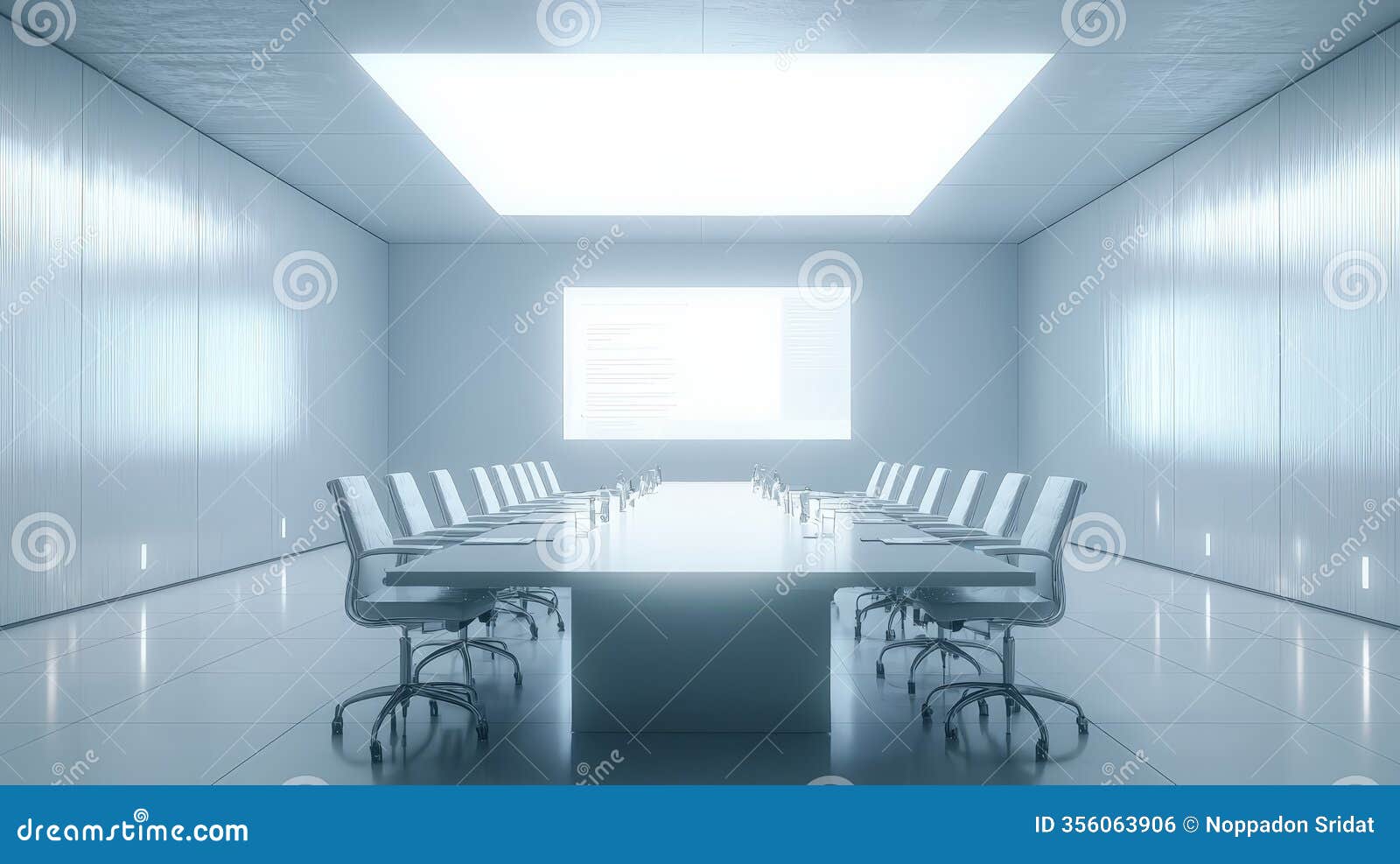 Conference Room Featuring a Long Rectangular Table Surrounded by ...