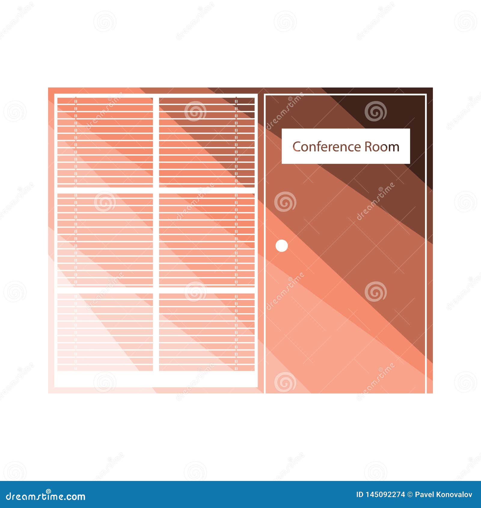 Conference room icon stock vector. Illustration of door - 145092274