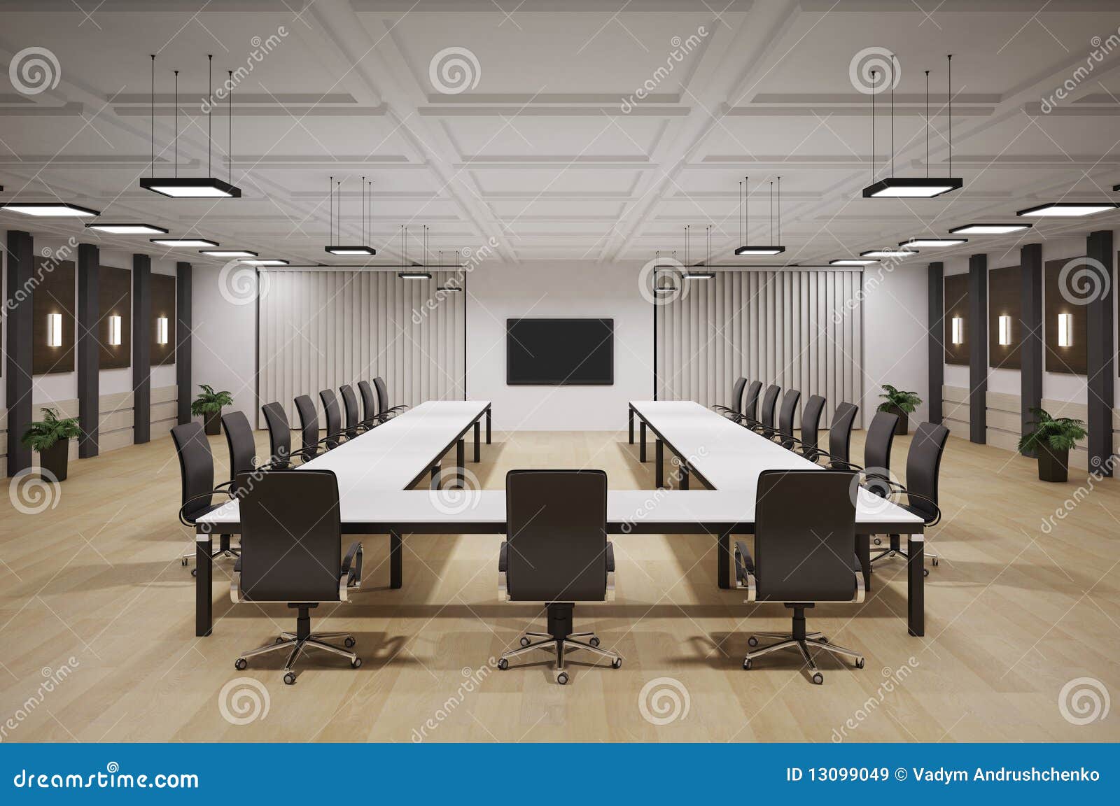 Conference Room Interior 3d Stock Illustration - Illustration of render ...