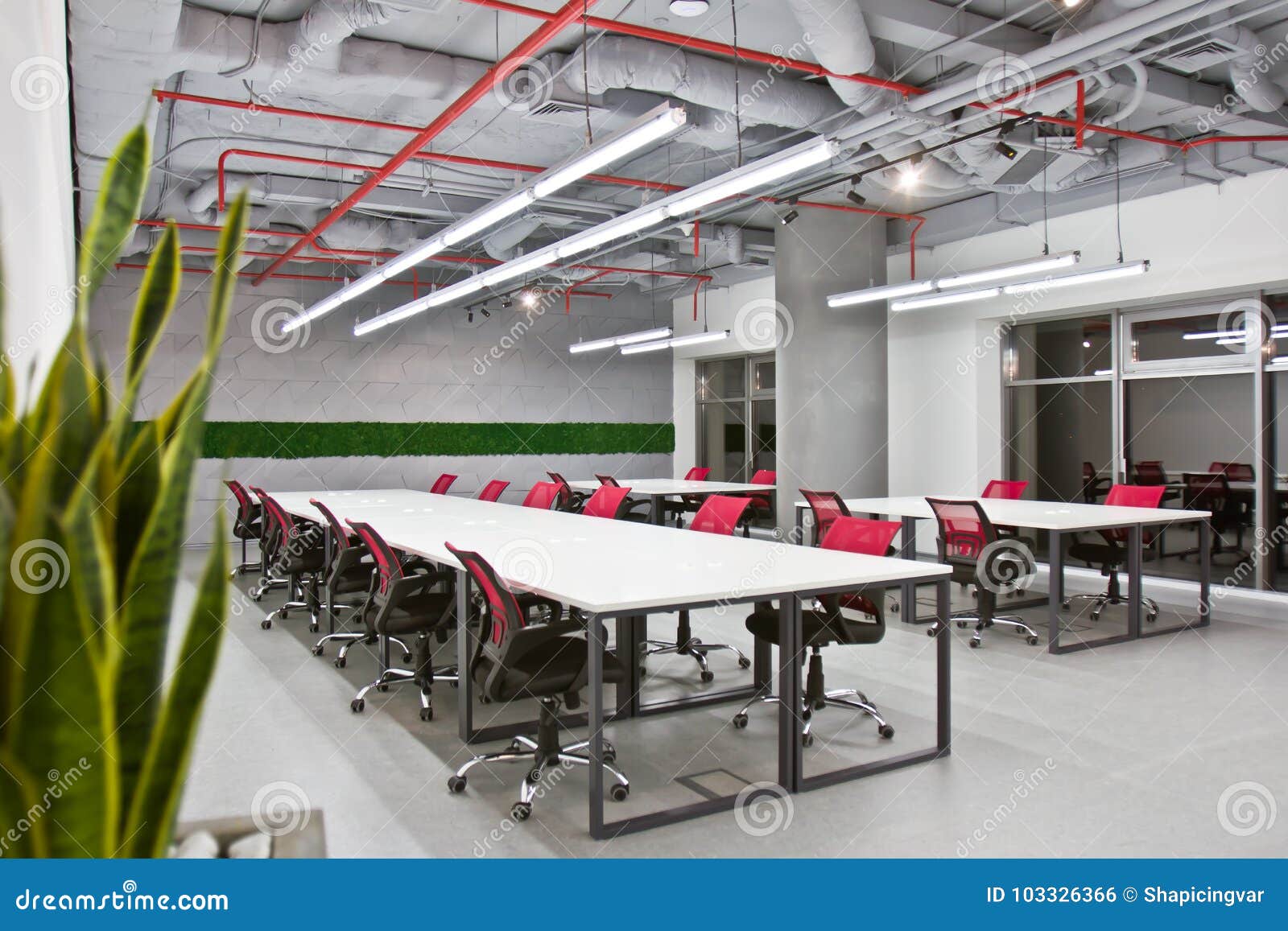 Conference Room Interior with Empty Chairs and a Projector Screen Stock ...