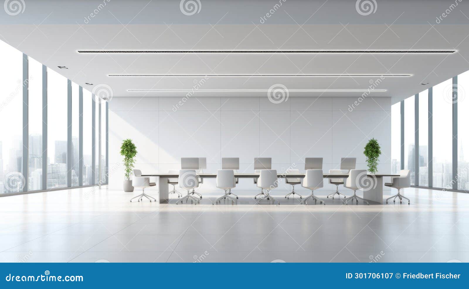 A Conference Room with a Long Table and Chairs, a Large Room with a Lot ...