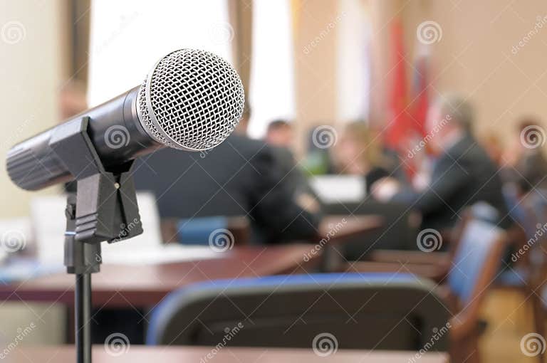 Conference Room Microphone. Stock Photo - Image of conference, people ...