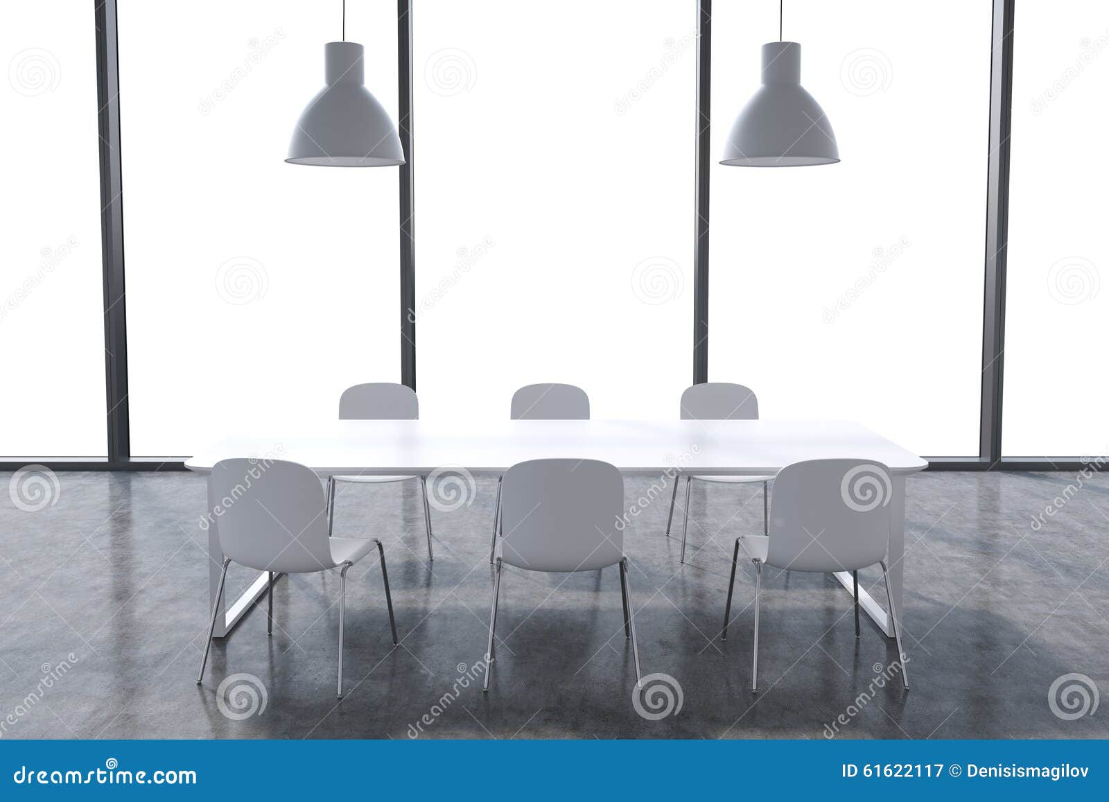 A Conference Room in a Modern Panoramic Office with Whit Copy Space in ...