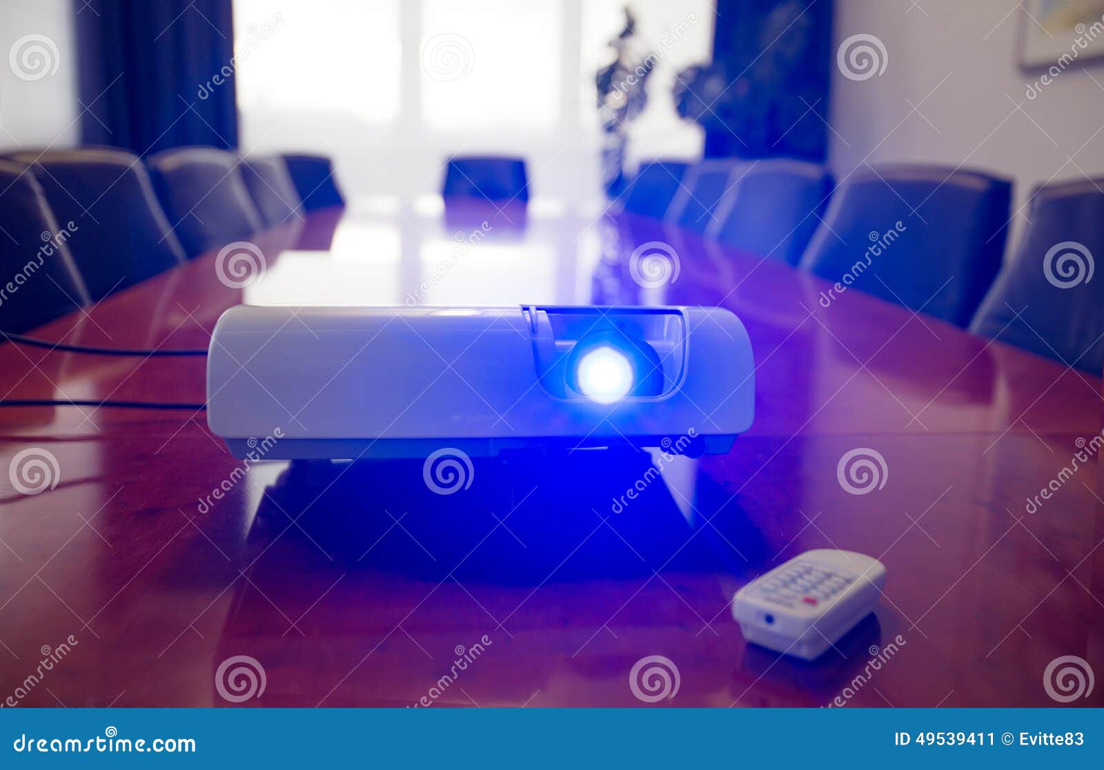 Conference Room with Projector Stock Illustration - Illustration of ...