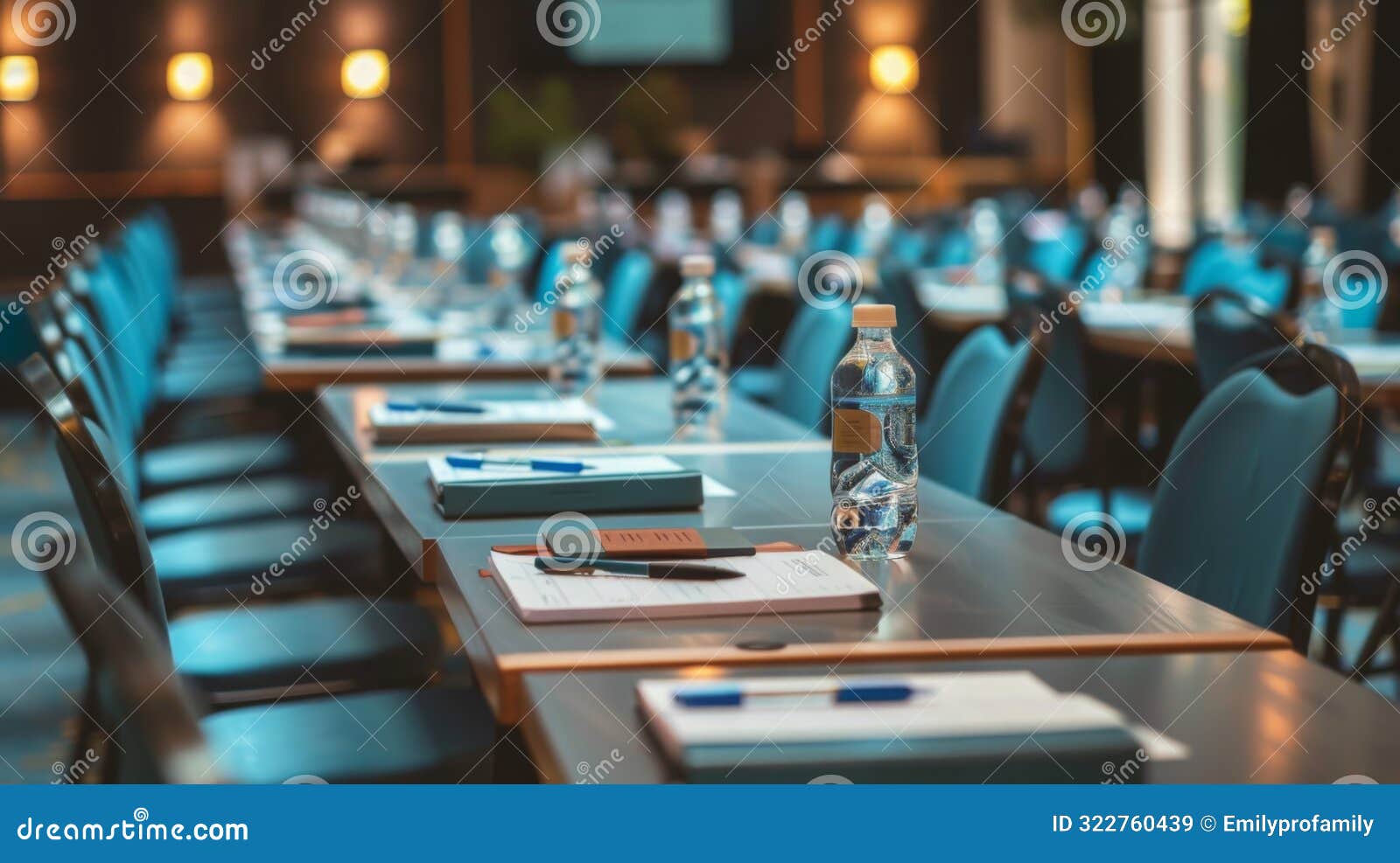 Conference Room Setup with Tables and Chairs Stock Image - Image of ...