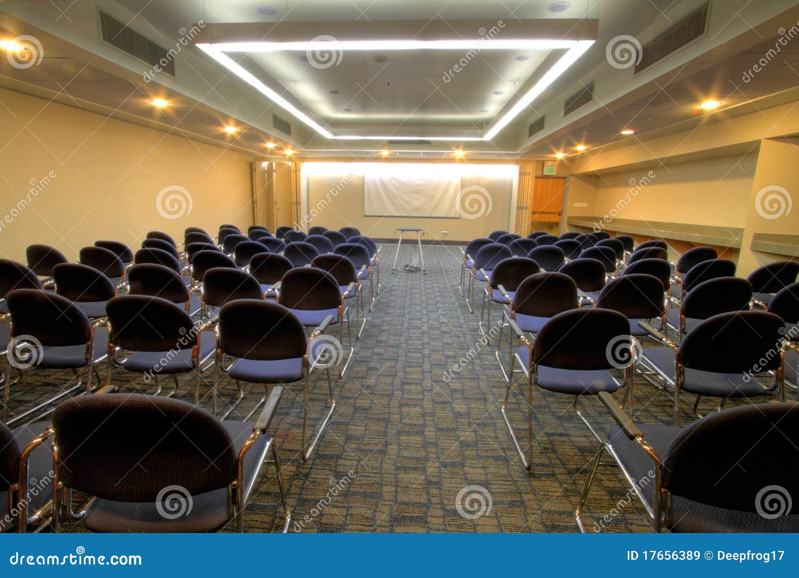 Conference Room with Theater Seating Stock Image - Image of room, table ...
