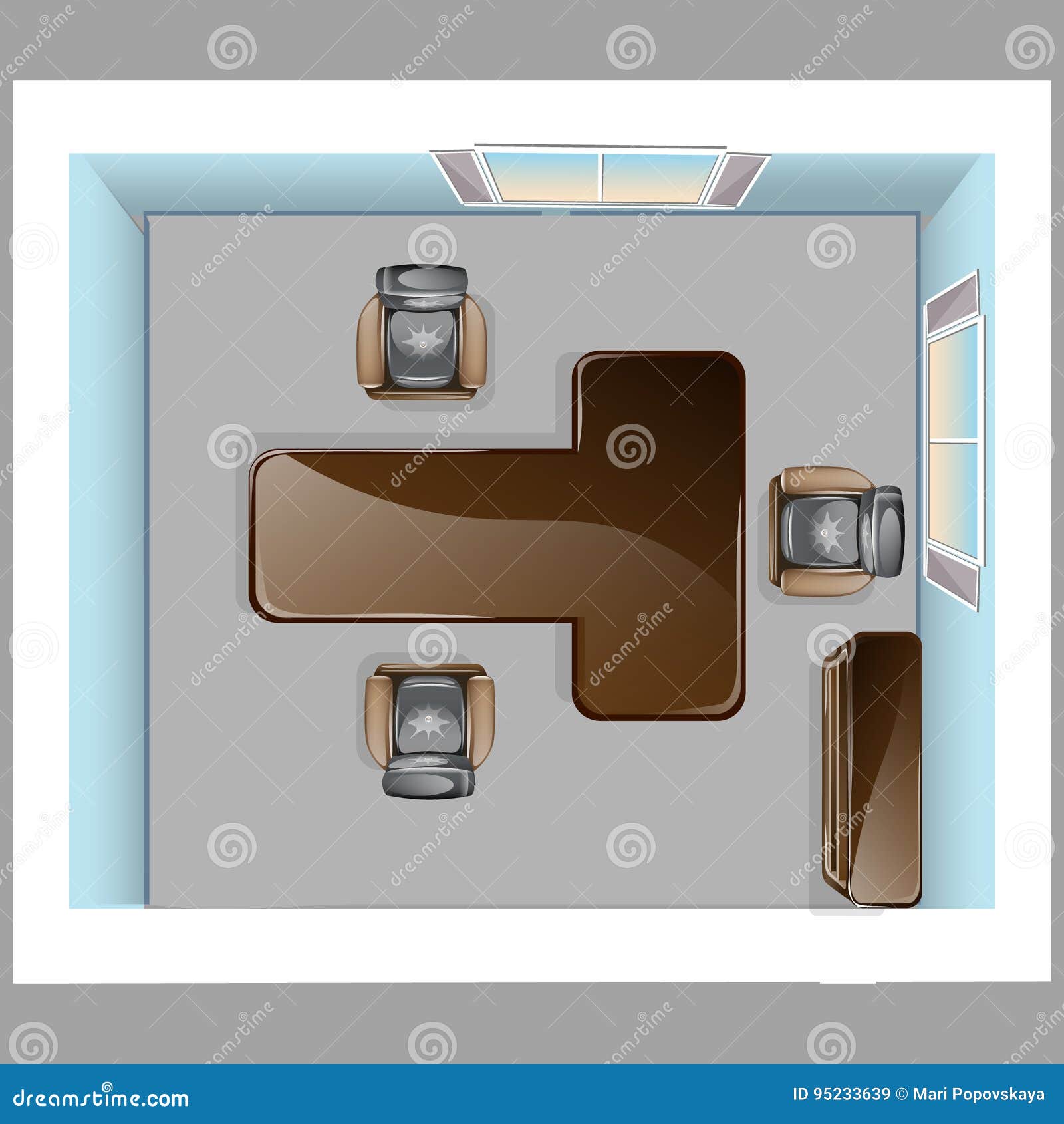 Conference room top view stock vector. Illustration of firm - 95233639