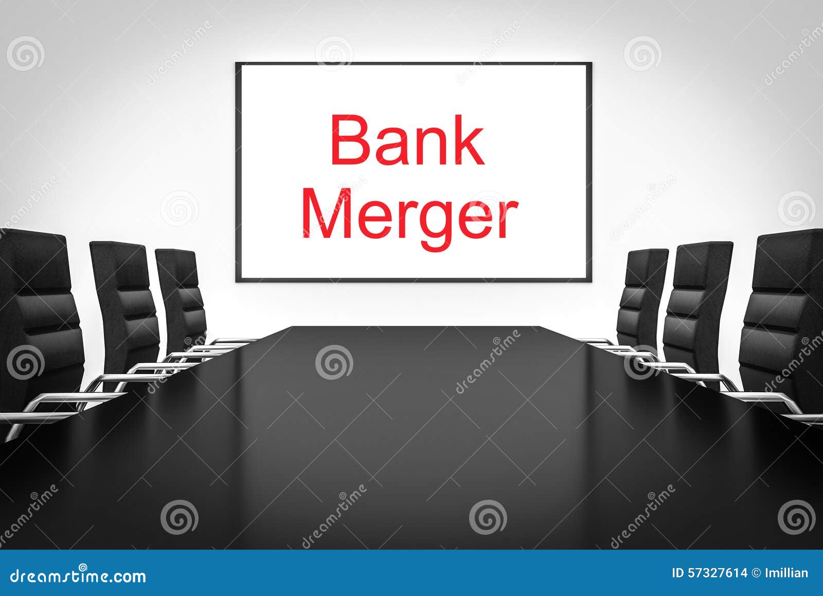 Conference Room Whiteboard Bank Merger Stock Illustration ...
