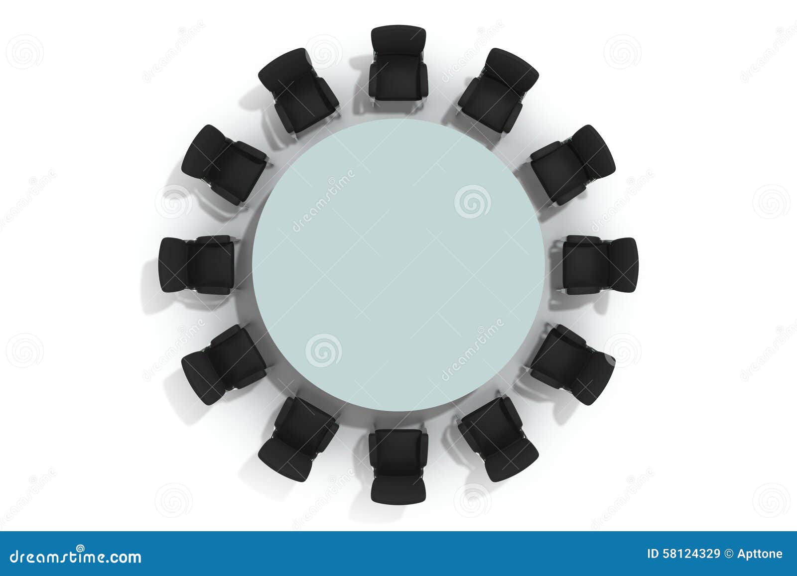 Conference Round Table and Chairs Stock Illustration - Illustration of ...