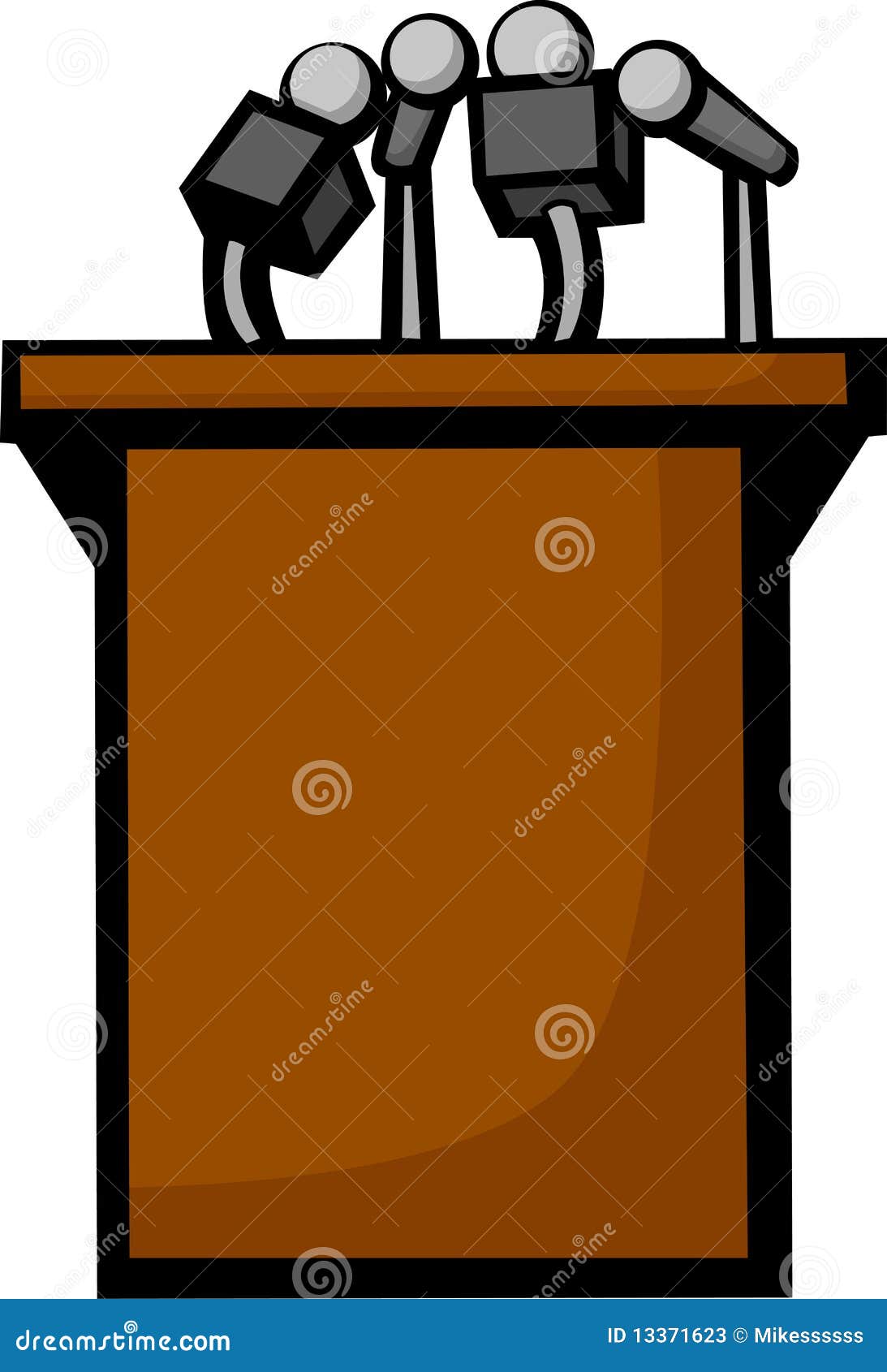 Conference Stand With Microphones Vector | CartoonDealer.com #6252710