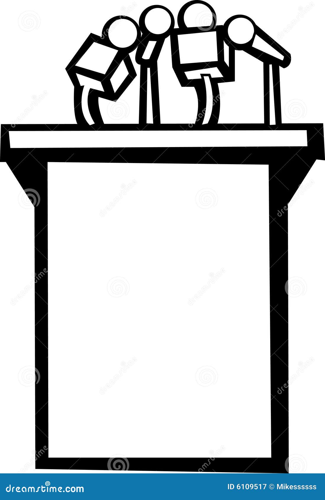 Conference Stand with Microphones Vector Stock Vector - Illustration of ...