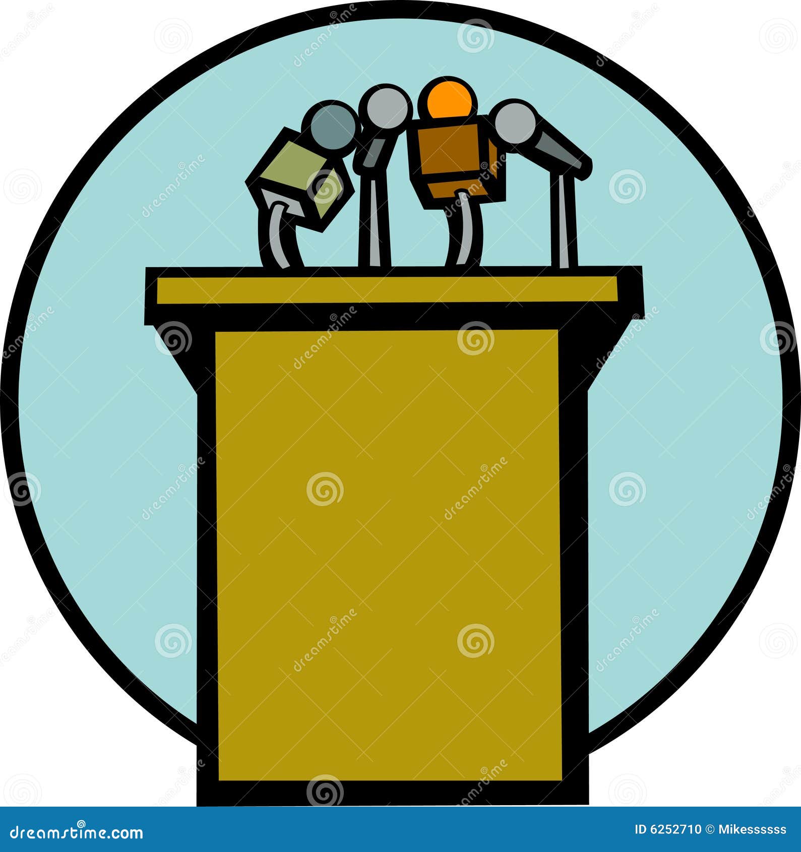 Conference Stand with Microphones Vector Stock Vector - Illustration of ...