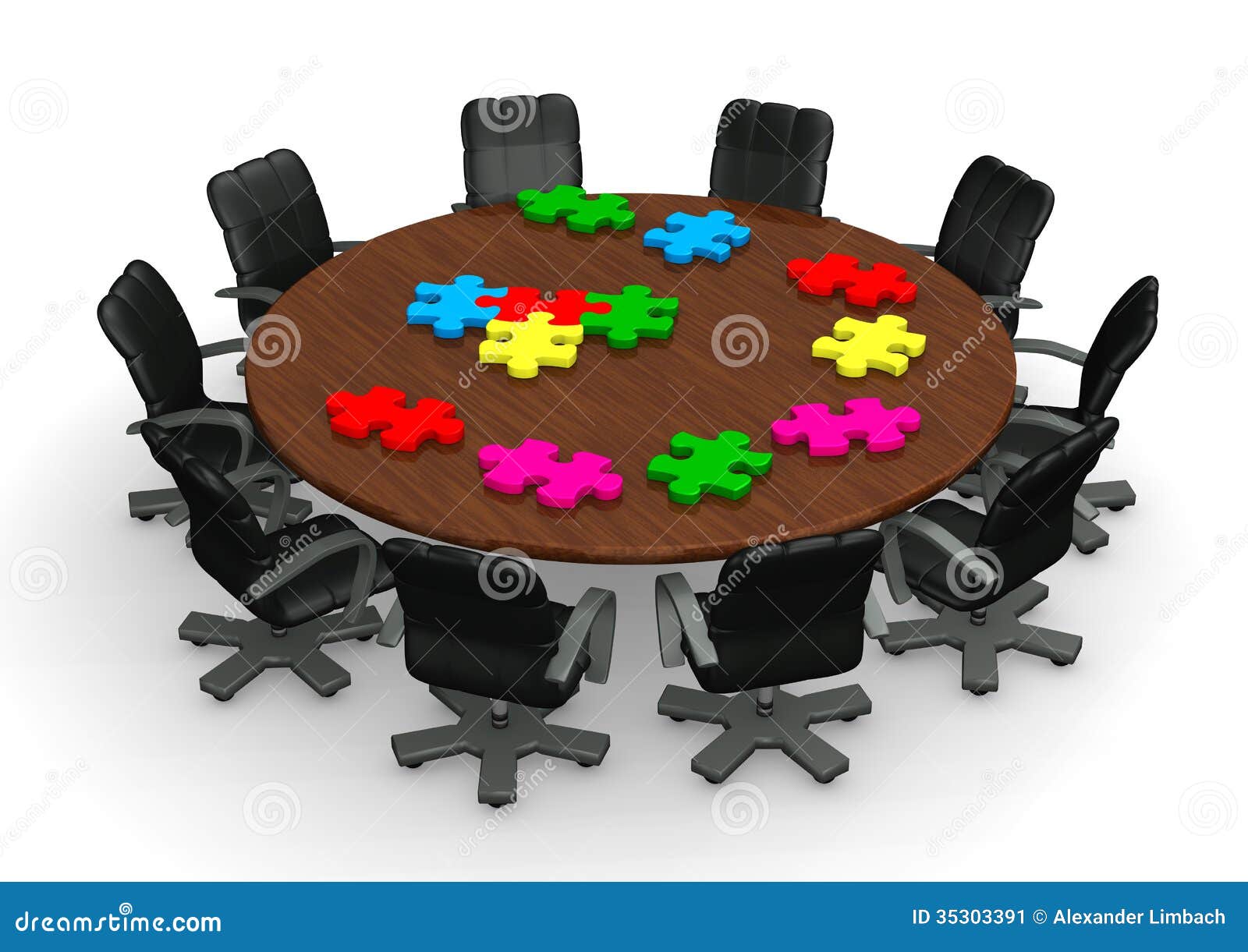 Conference Tabel Puzzles stock illustration. Illustration of corporate ...