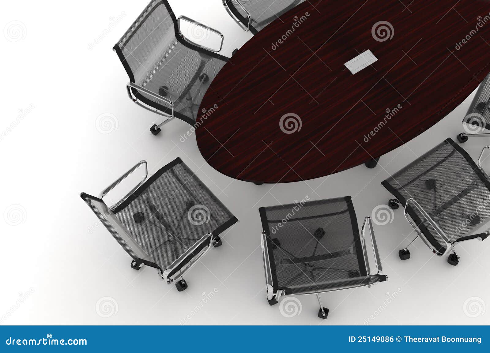 Conference Table-3d Illustration Stock Illustration - Illustration of ...