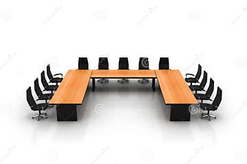 Conference Table and Chairs Stock Illustration - Illustration of ...