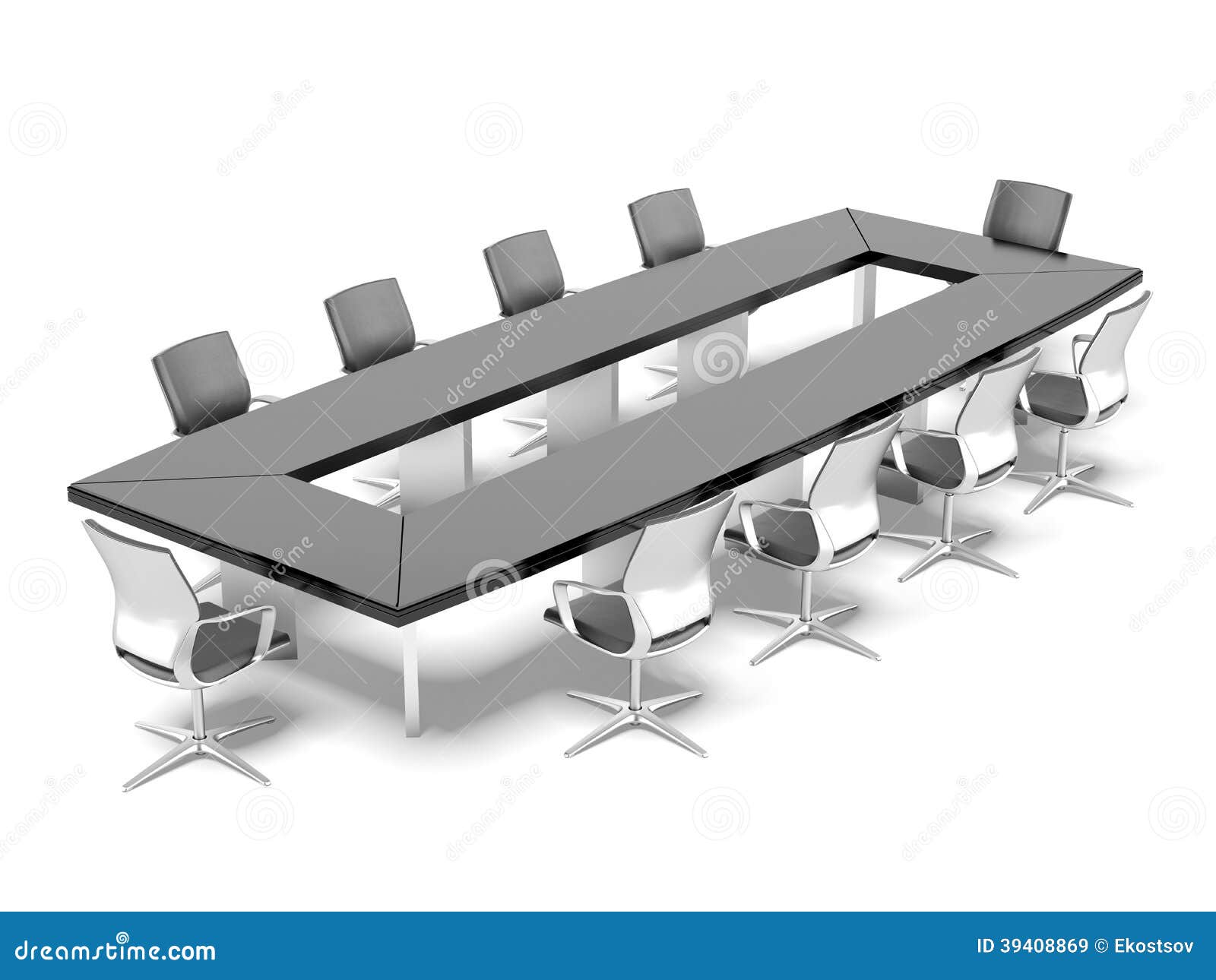 Conference Table with Chairs Stock Illustration - Illustration of ...