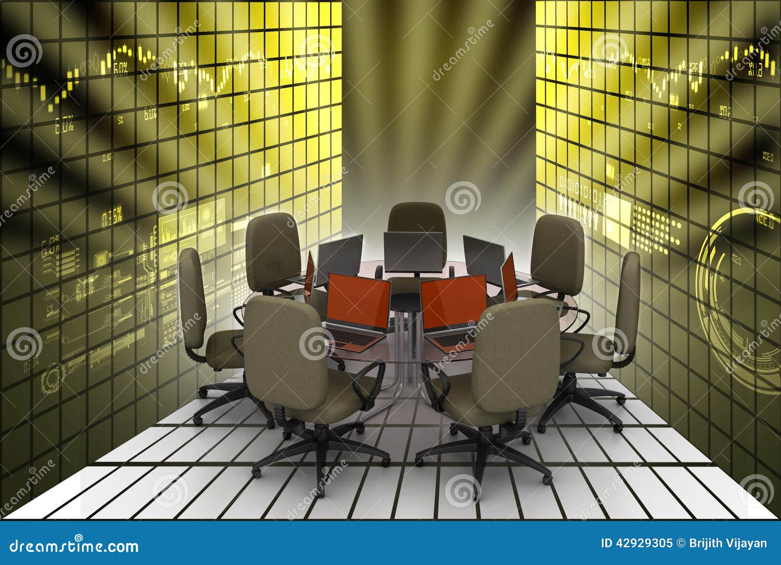 Conference table stock illustration. Illustration of person - 42929305