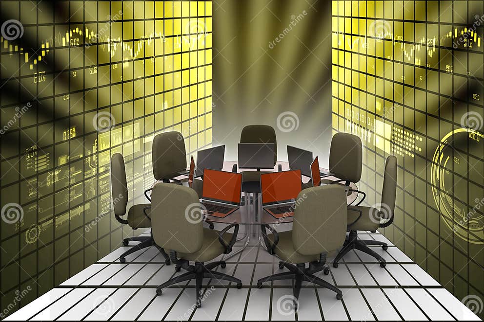 Conference table stock illustration. Illustration of person - 42929305