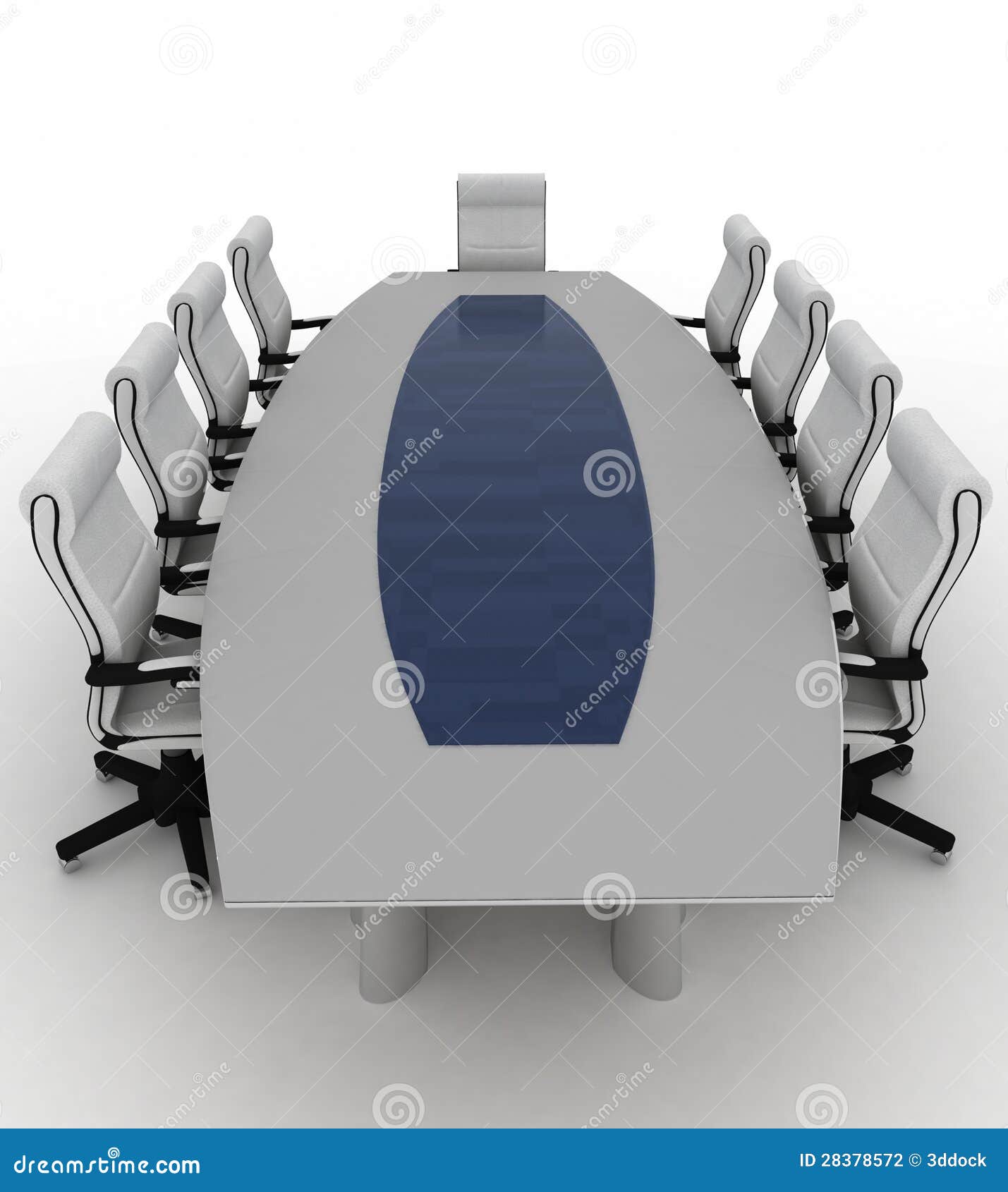 Conference Table with Empty Chairs Stock Illustration - Illustration of ...