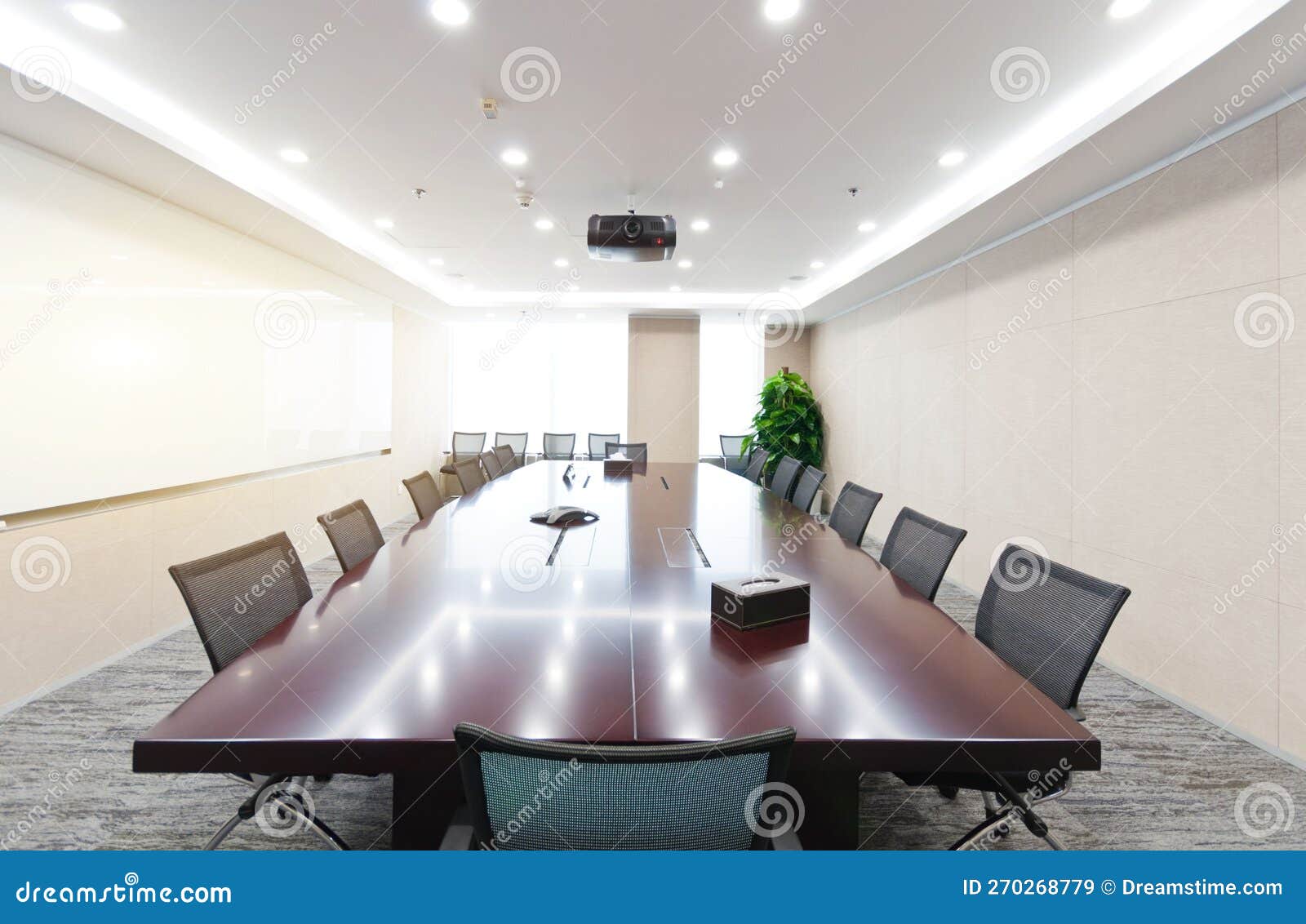 Conference Table in a Professional Office Setting, Surrounded by ...