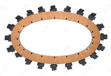 Conference Table Top View Isolated on White 3d Rendering Stock ...