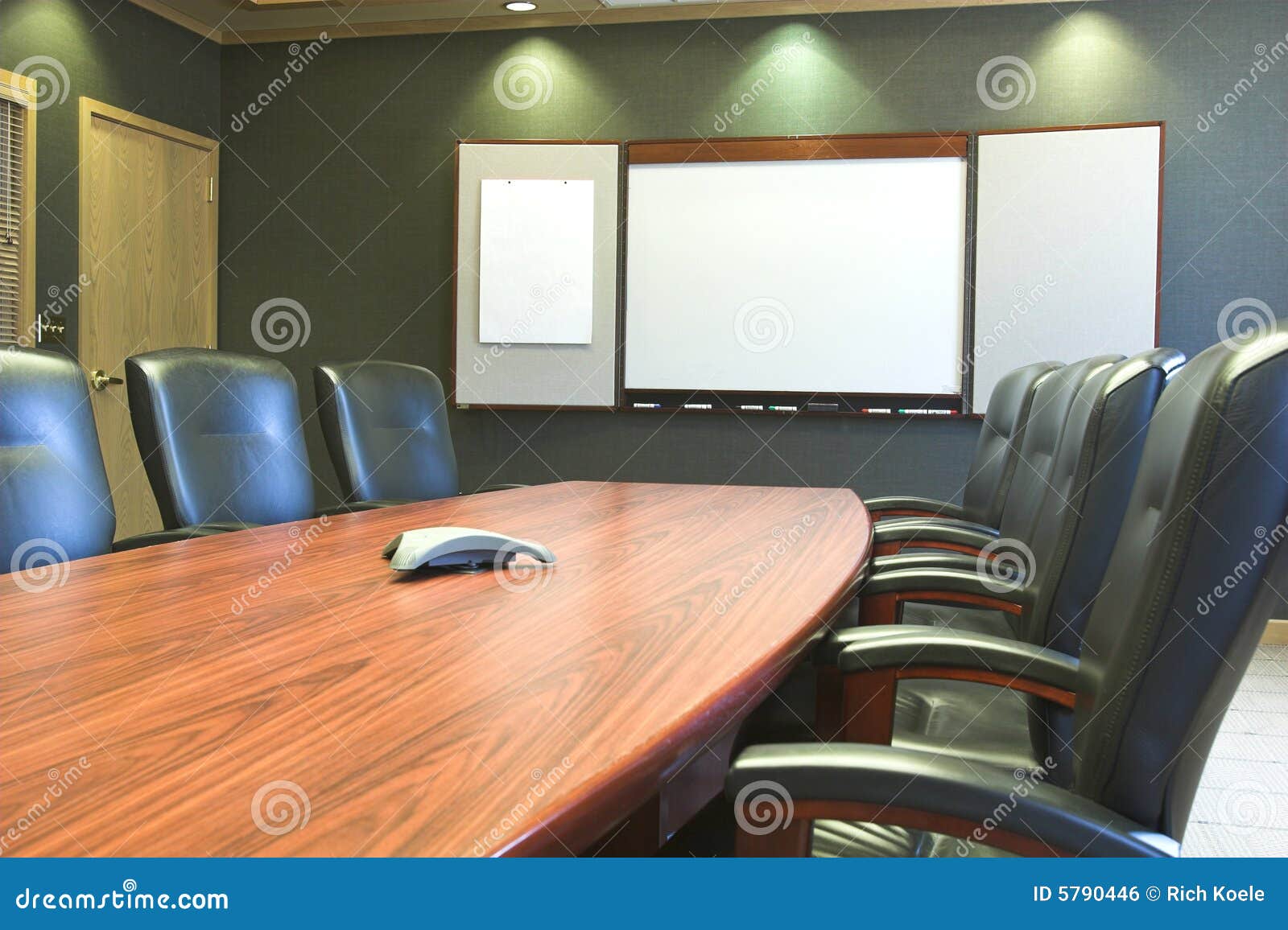 Conference Table W/Blank Whiteboard Stock Photo - Image of furniture ...