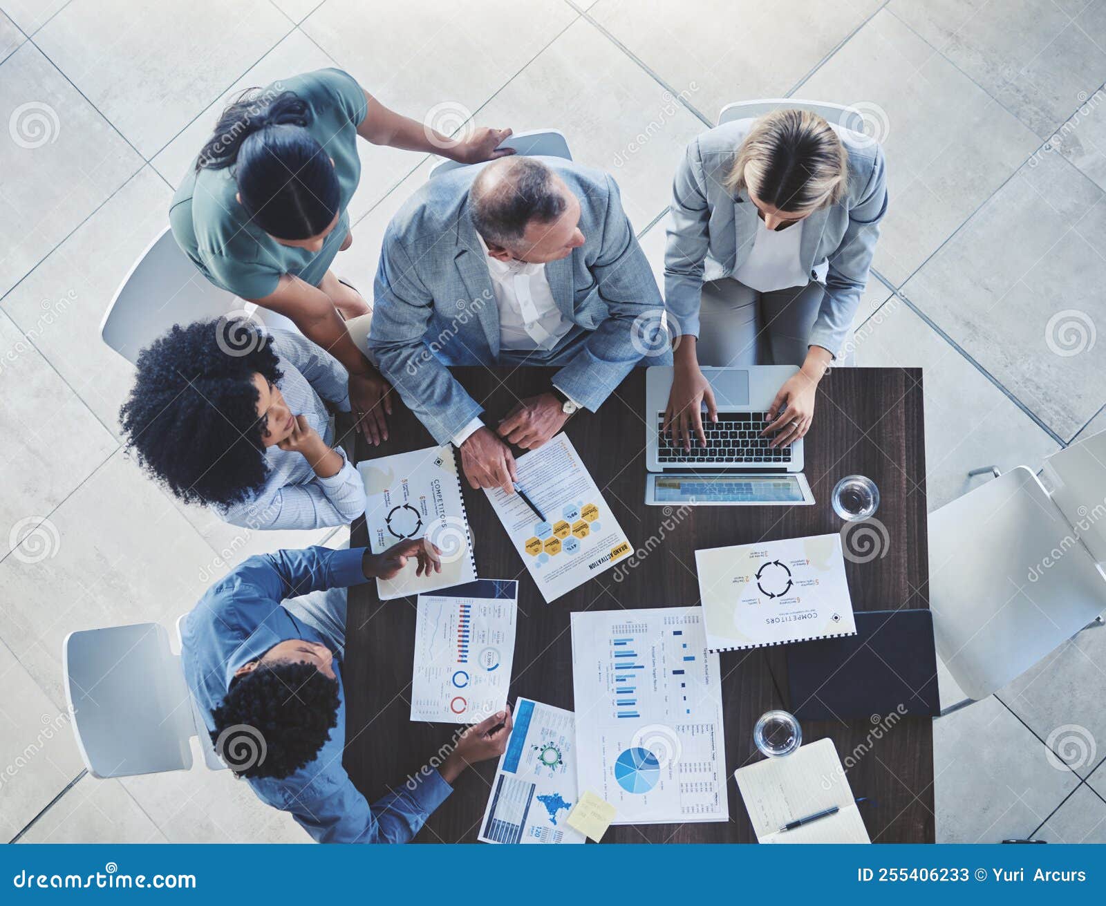 Conference Team, Table and Discussion about Documents at Corporate ...