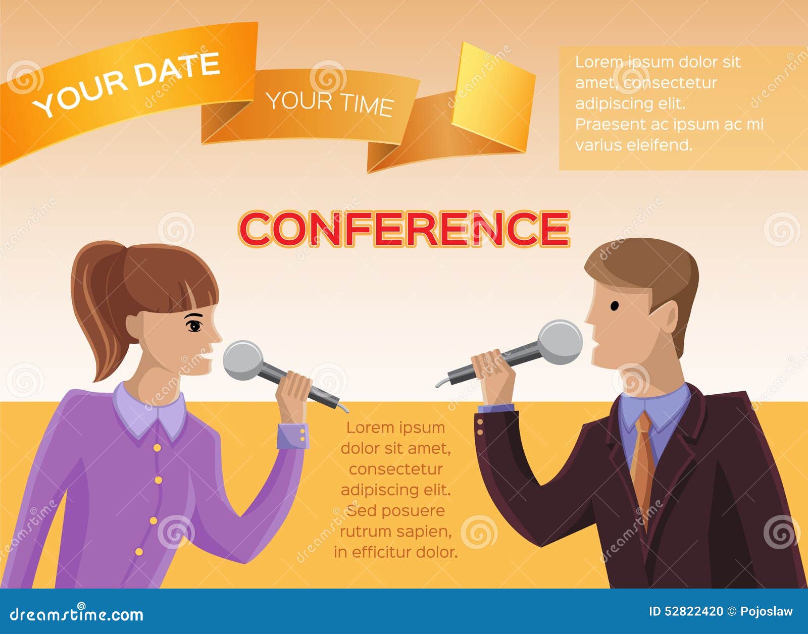 Conference Template Illustration Stock Illustration - Illustration of ...