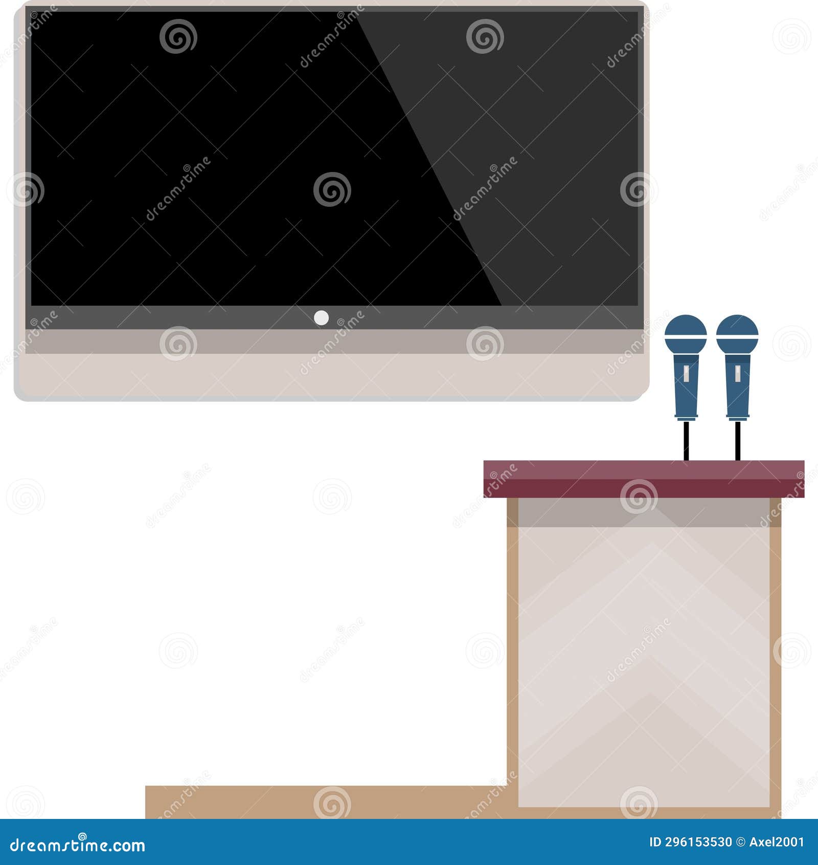 Conference Tribune Podium Vector Icon Flat Rostrum Stock Illustration ...