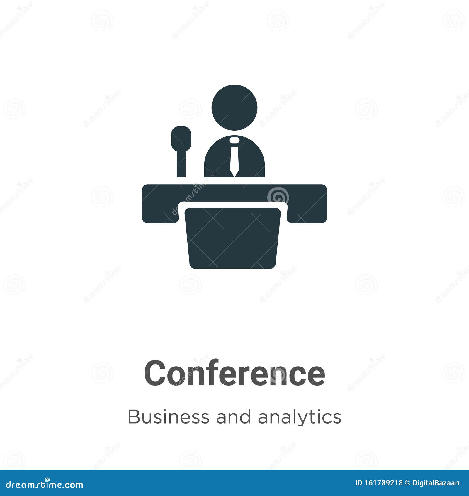 Conference Vector Icon on White Background. Flat Vector Conference Icon ...