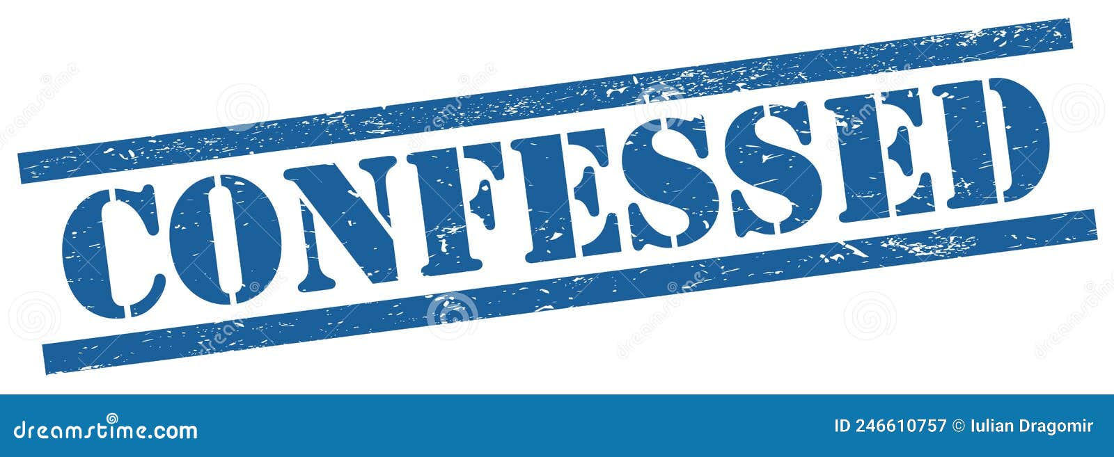 CONFESSED Text on Blue Grungy Rectangle Stamp Stock Illustration ...