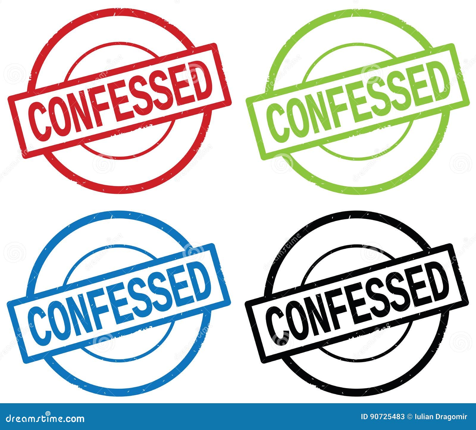 CONFESSED Text, on Round Simple Stamp Sign. Stock Illustration ...