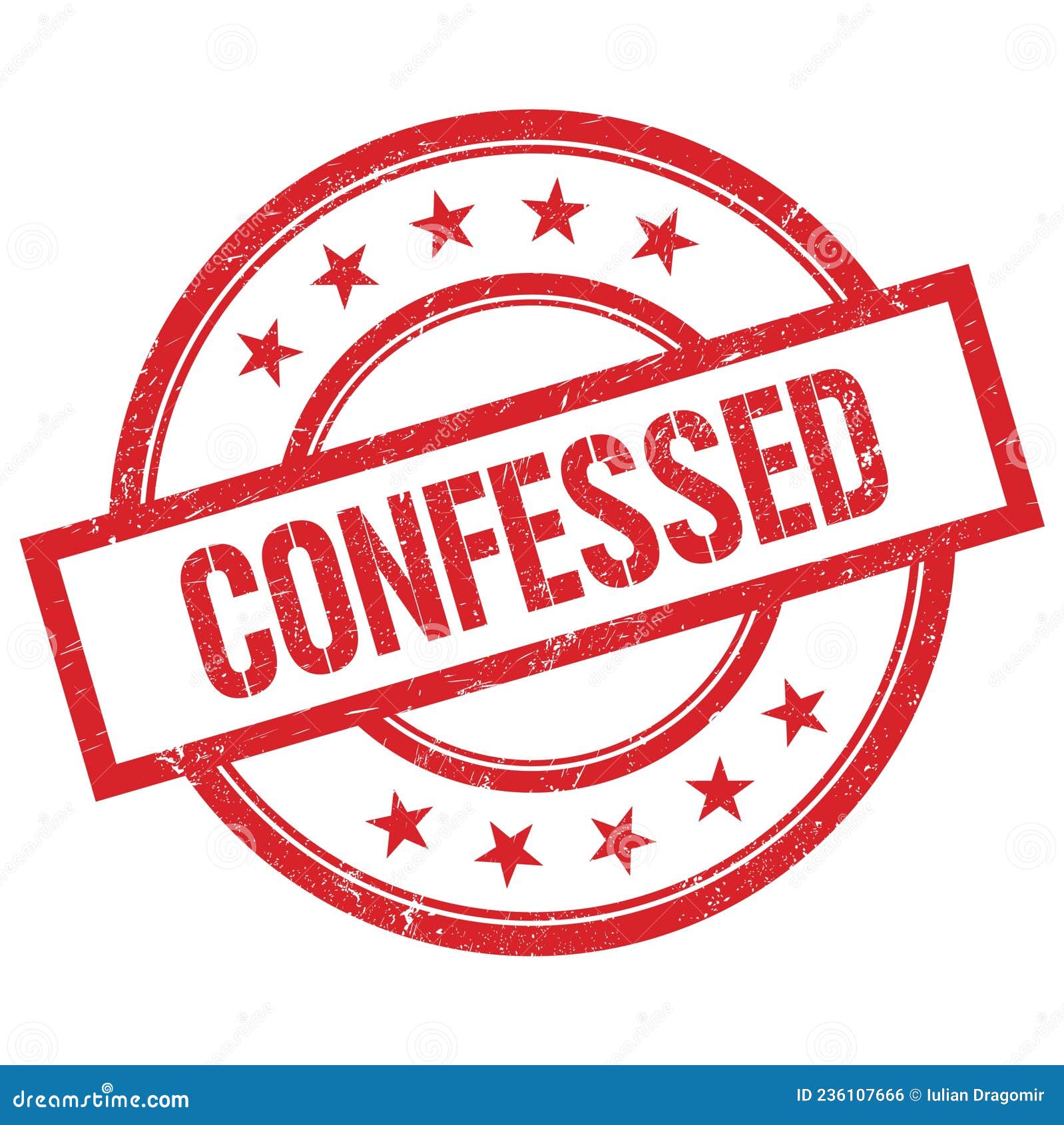 CONFESSED Text Written on Red Vintage Round Stamp Stock Illustration ...