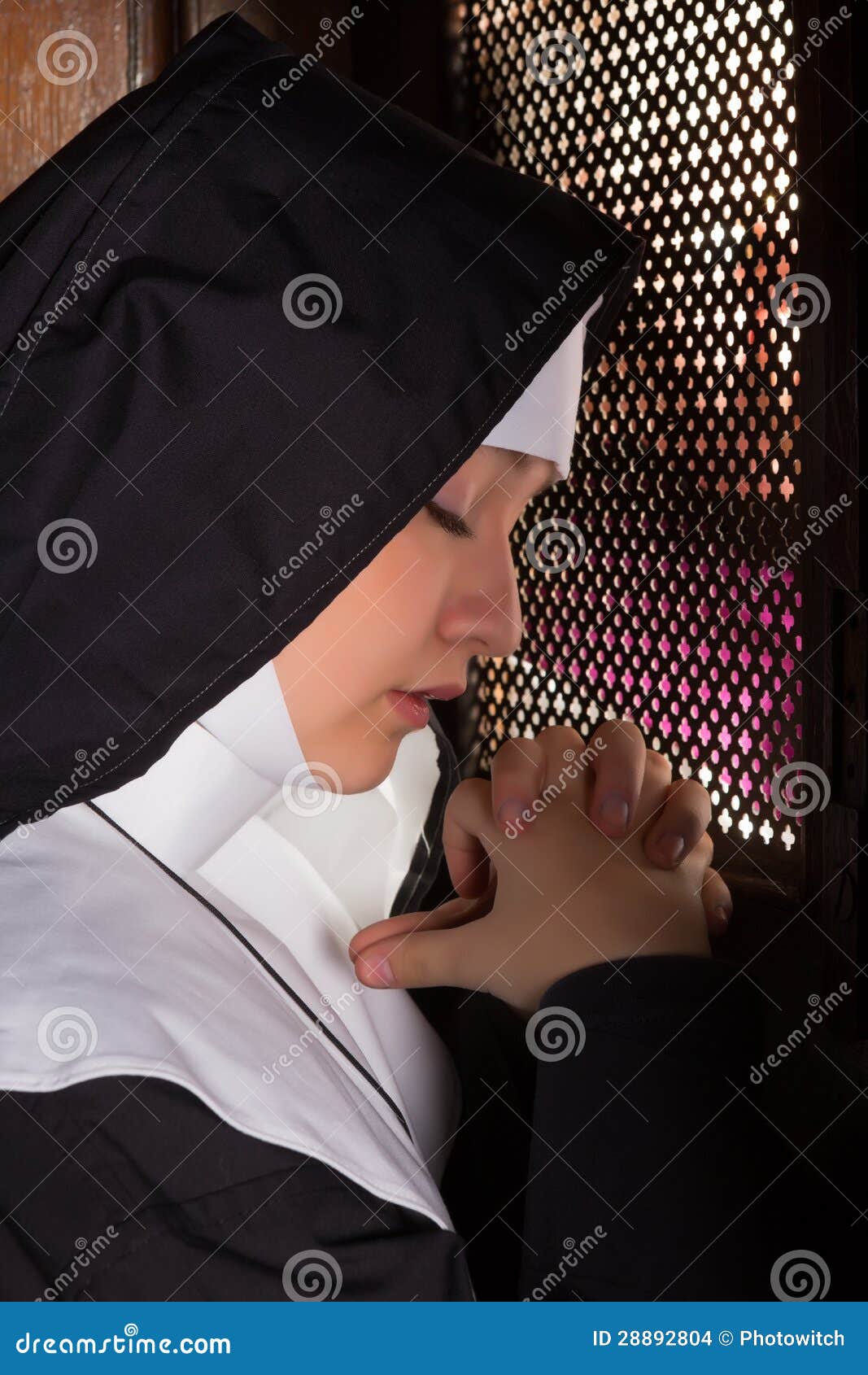 Confessing nun stock photo. Image of confess, christianity - 28892804