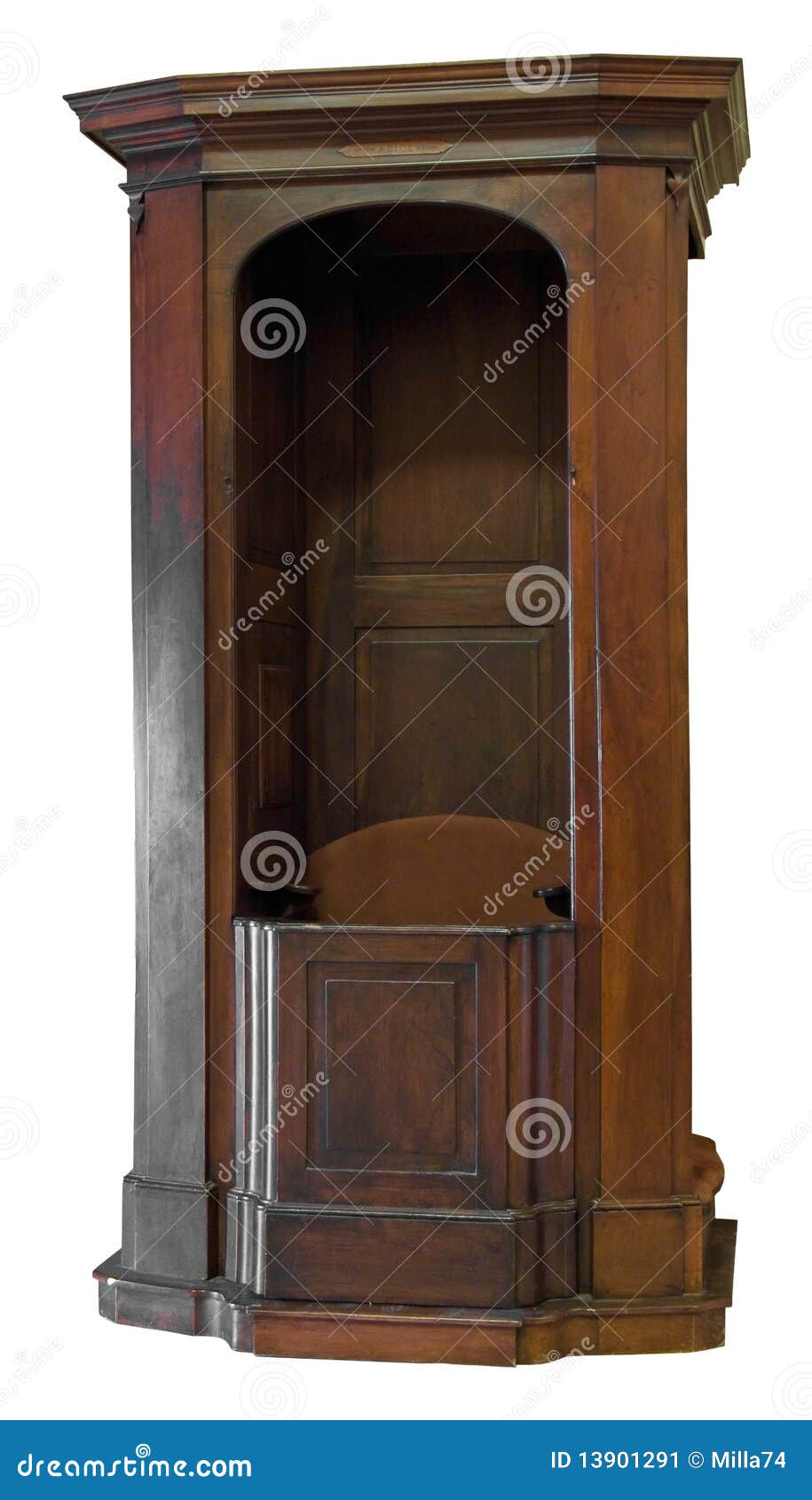 Confessionário de madeira. imagem de stock. Imagem de penitente - 13901291